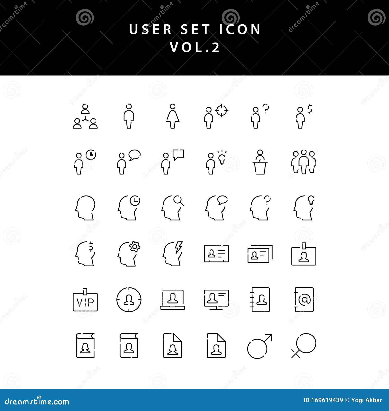 User outline icon set vol2 stock vector. Illustration of interface ...