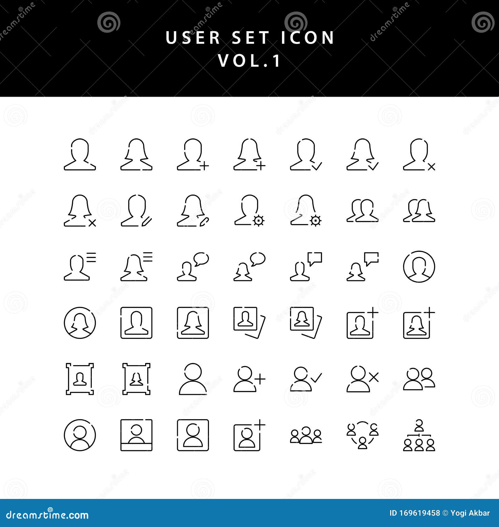 User outline icon set vol1 stock vector. Illustration of abstract ...