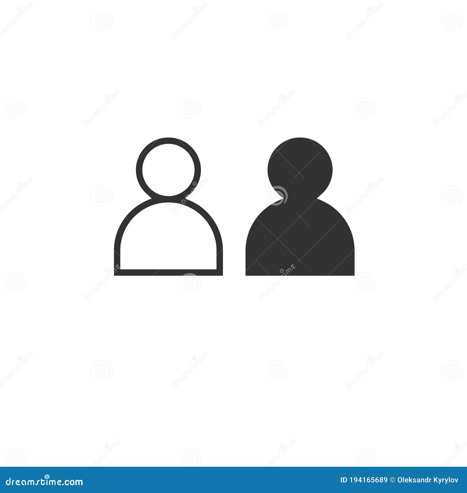 User Peron or Account Icon in Flat and Linear Style. Stock Vector ...