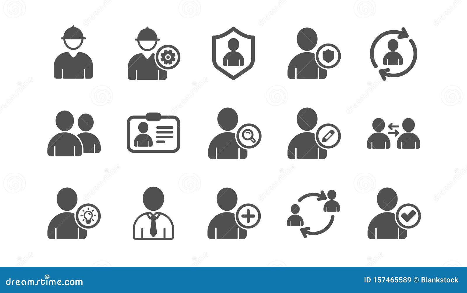 User Person Icons. Profile, Group and Support. Classic Icon Set. Vector ...