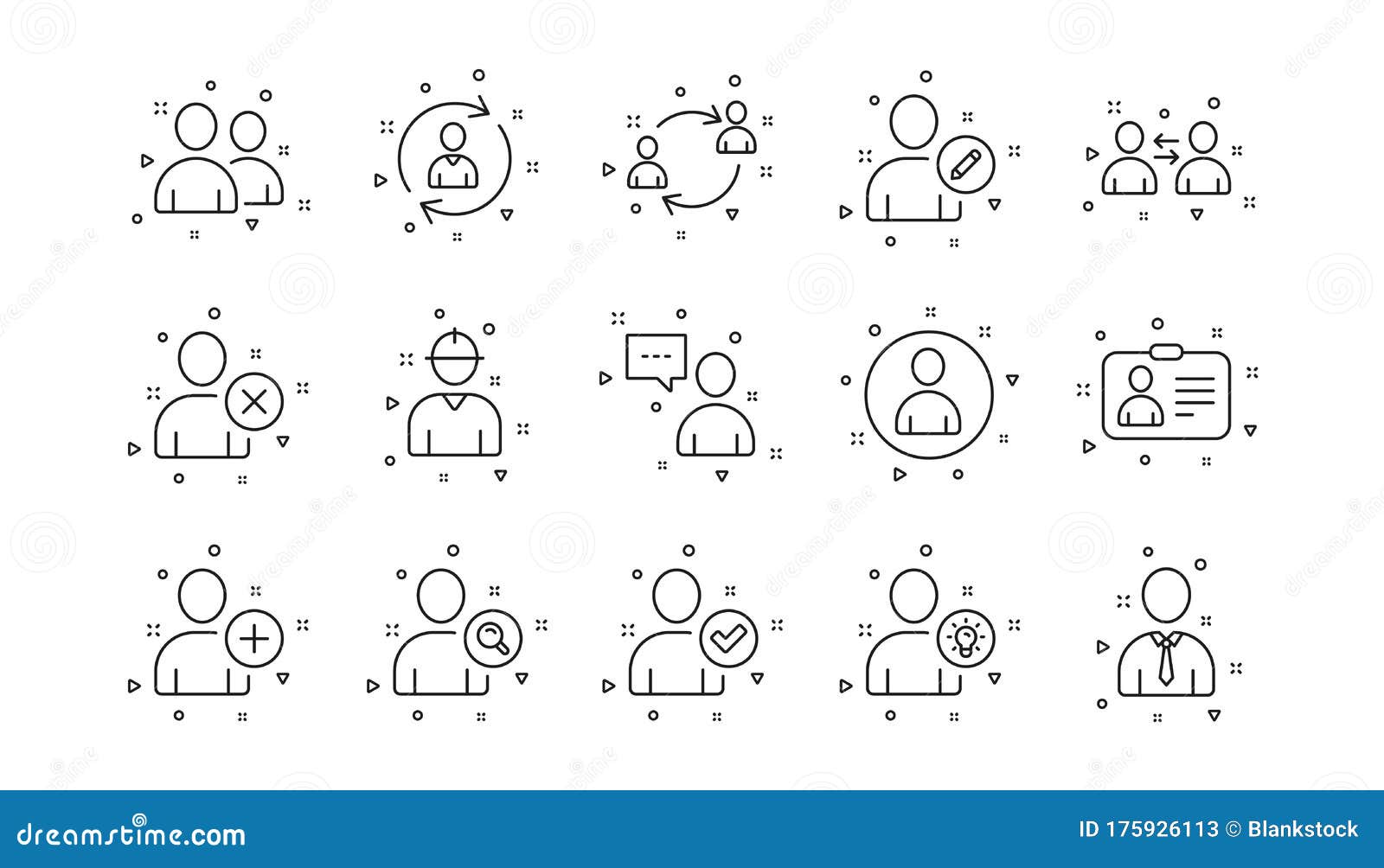 User Person Line Icons. Profile, Group and Support. Linear Icon Set ...