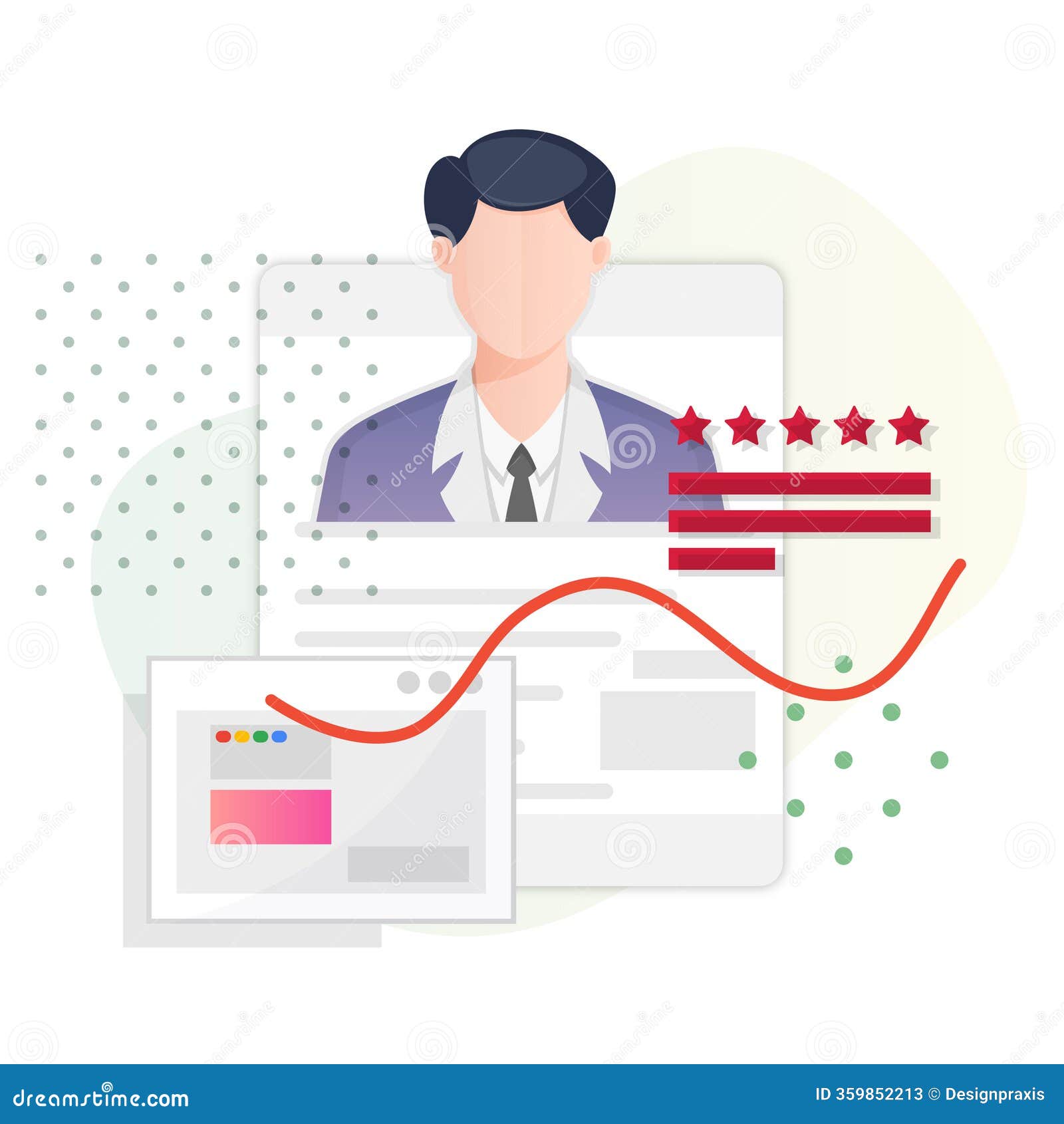 User Persona - Interview Candidate - Illustration Cartoon Vector ...