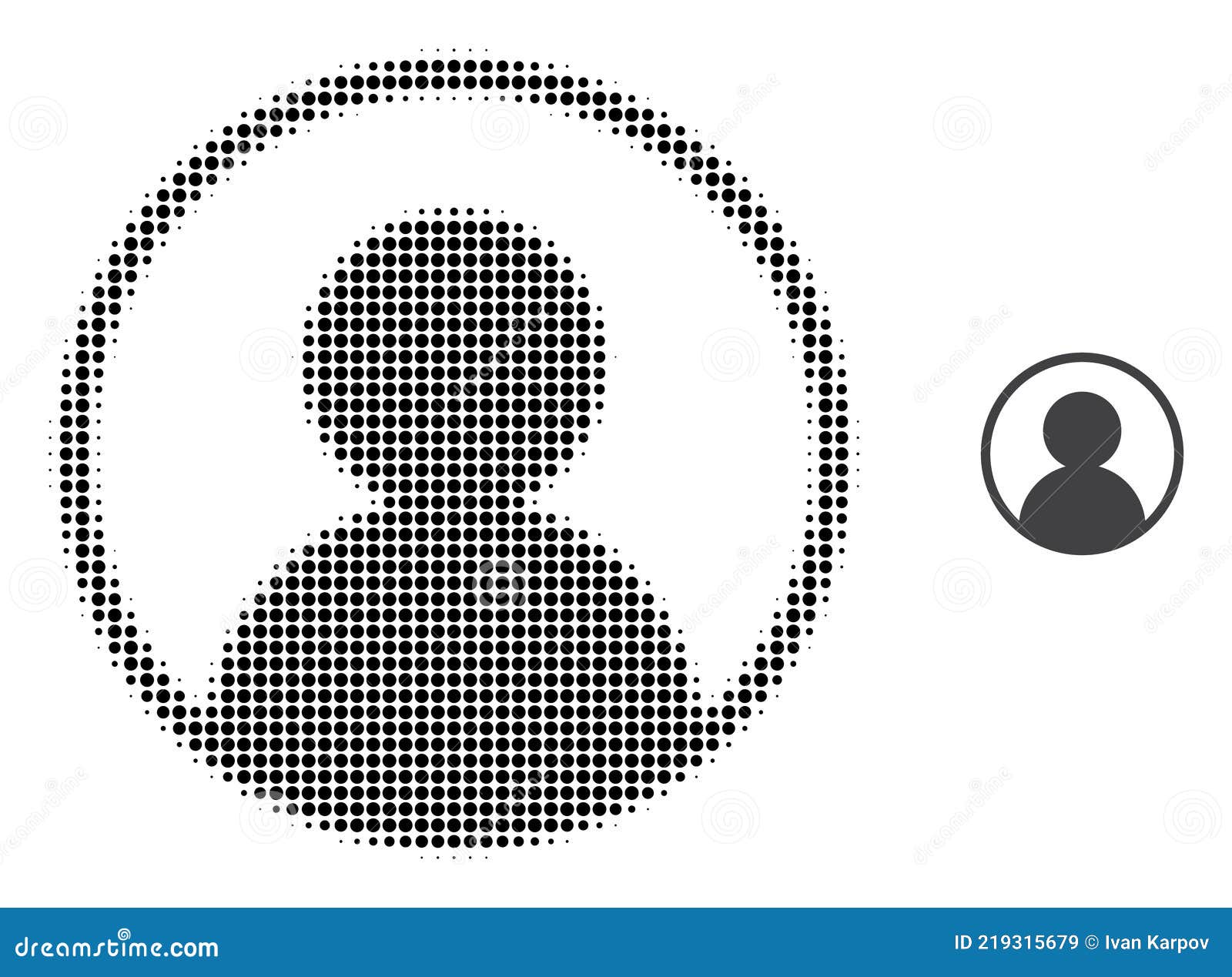 User Portrait Halftone Dot Icon Stock Vector - Illustration of pixel ...