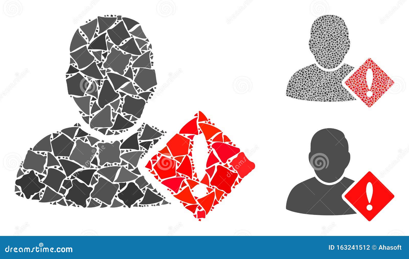 User Problem Composition Icon of Rugged Items Stock Illustration ...