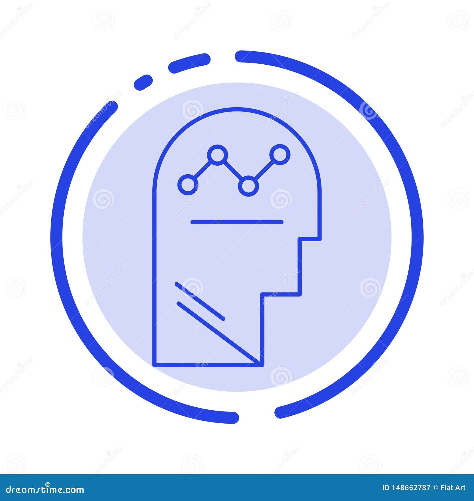 User, Process, Success, Man, Thinking Blue Dotted Line Line Icon Stock ...
