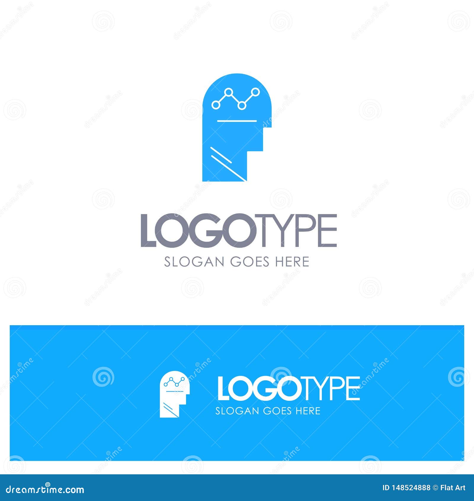 User, Process, Success, Man, Thinking Blue Solid Logo with Place for ...