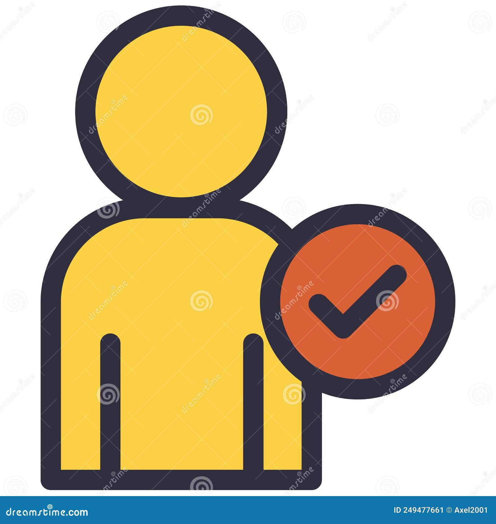 User Profile with Accepted Check Mark Vector Icon Stock Vector ...