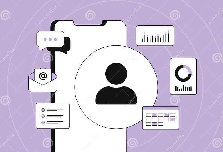 User Profile and Analytics on Smartphone Screen with Email ...