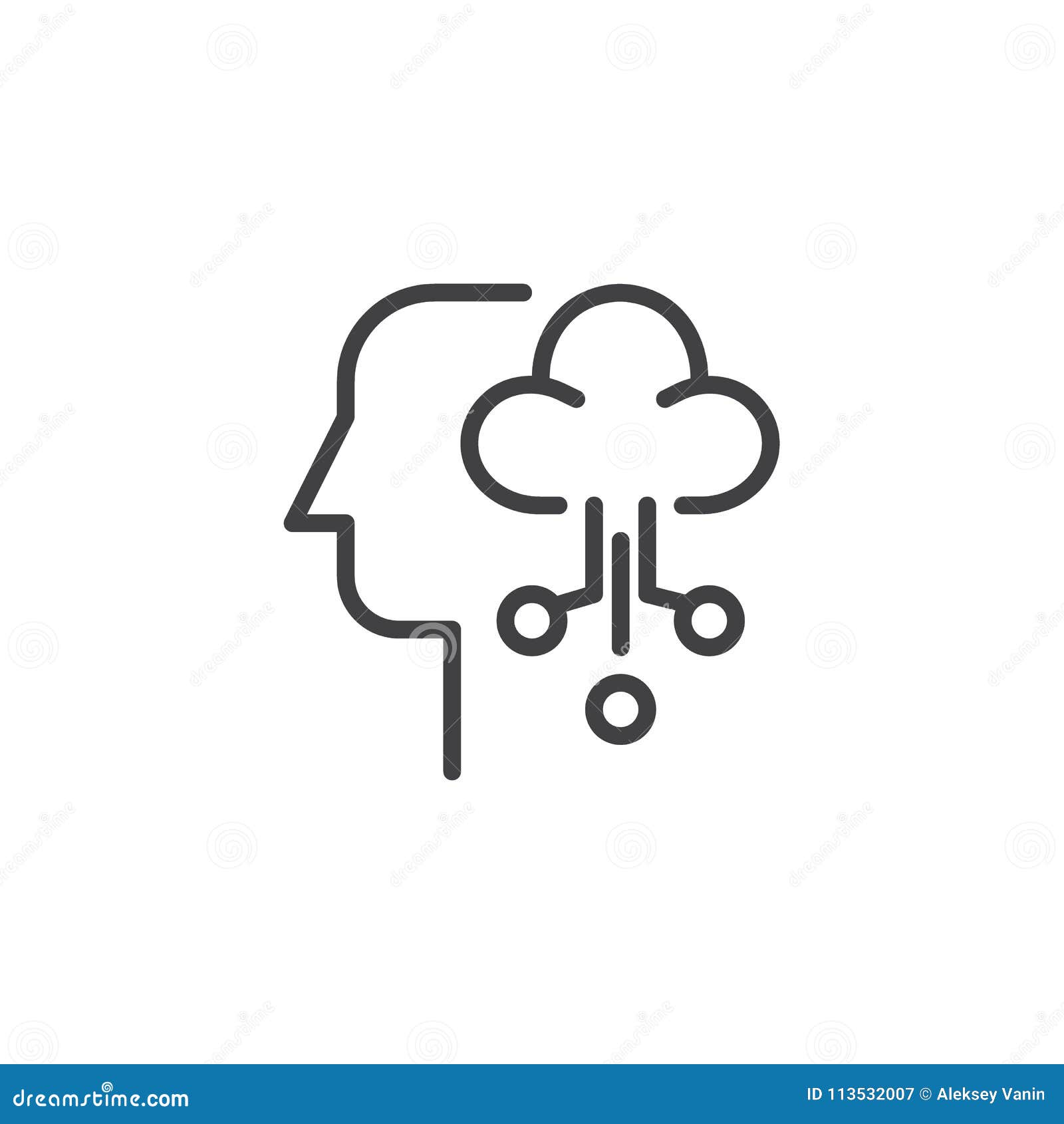 User Profile and Cloud Computing Outline Icon Stock Vector ...