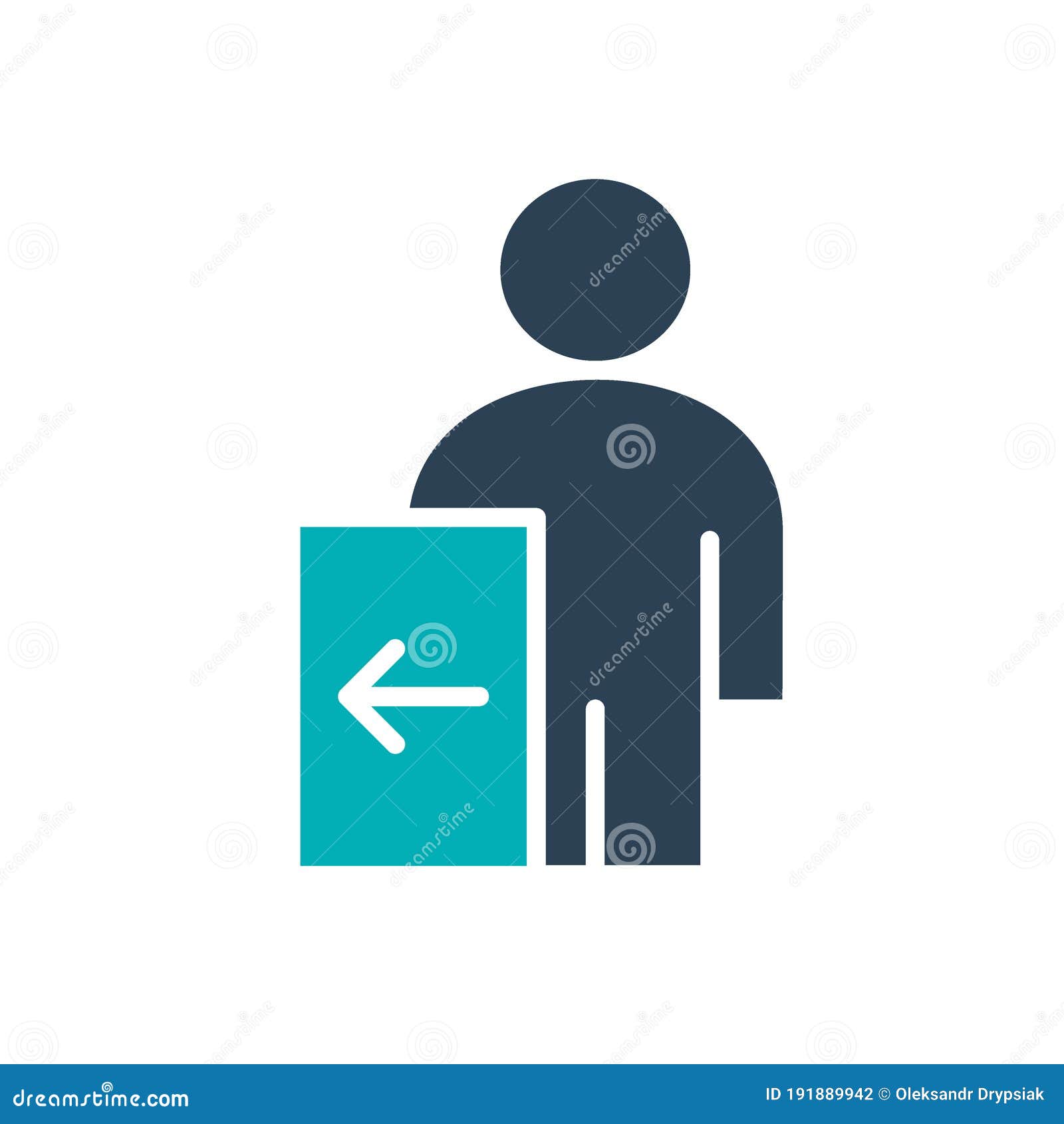 User Profile with Exit Sign Colored Icon. Public Navigation Symbol ...