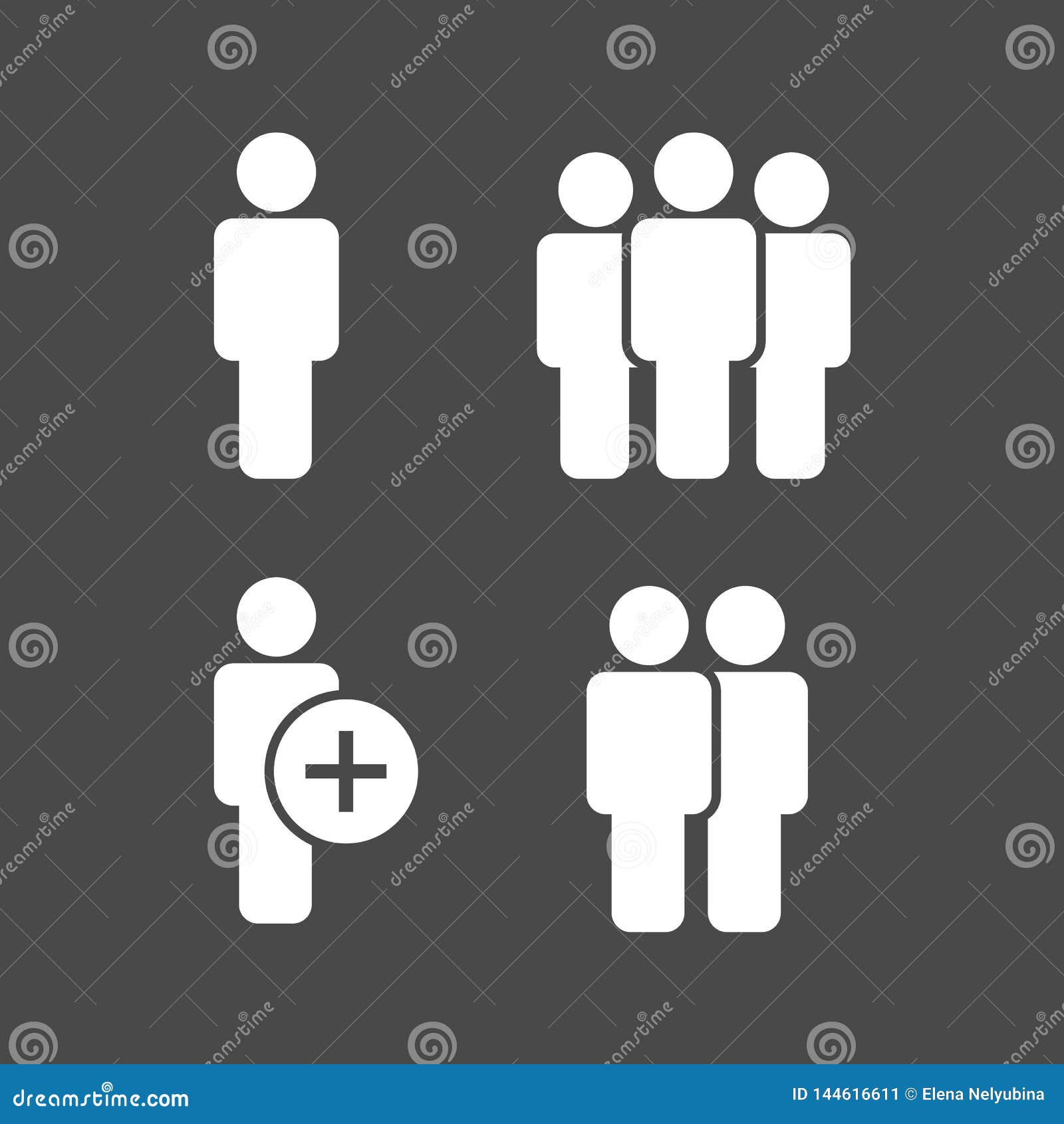 User Profile Group Set Icon Symbol. Team Illustration Stock Vector ...