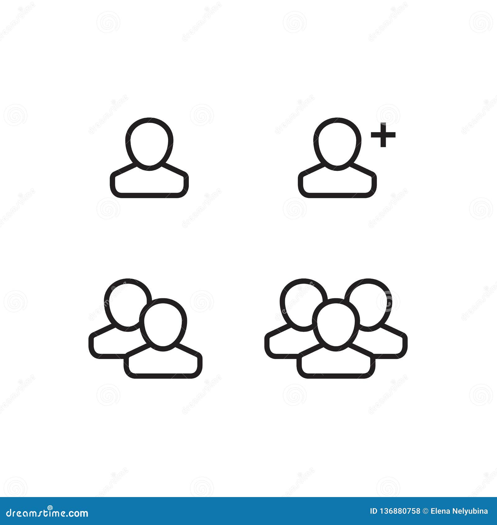 User Profile Group Set Icon Symbol. Vector Illustration Stock ...