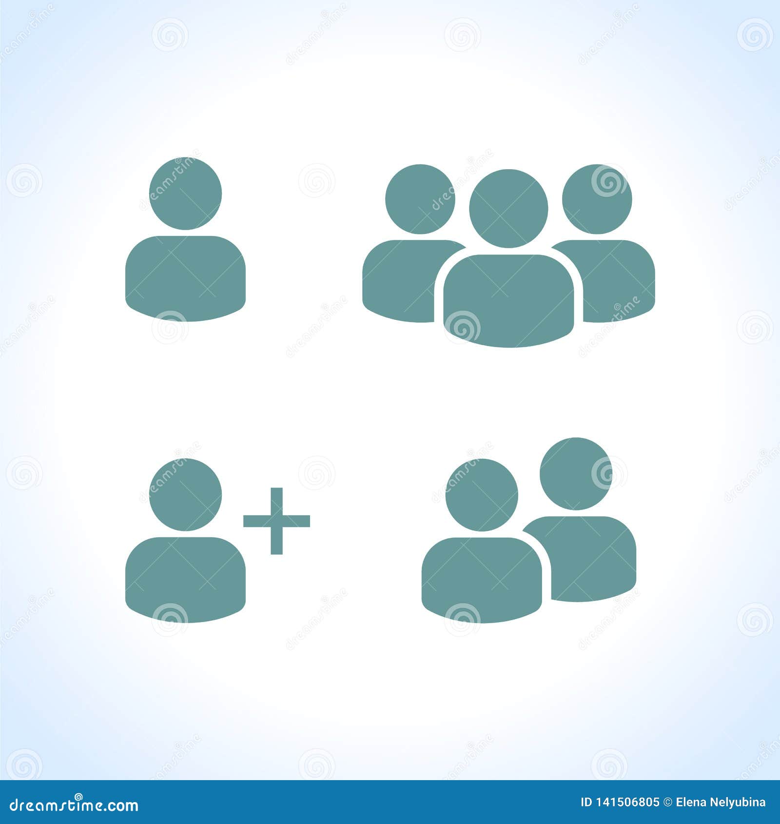 User Profile Group Set Icon Symbol. Vector Stock Illustration ...