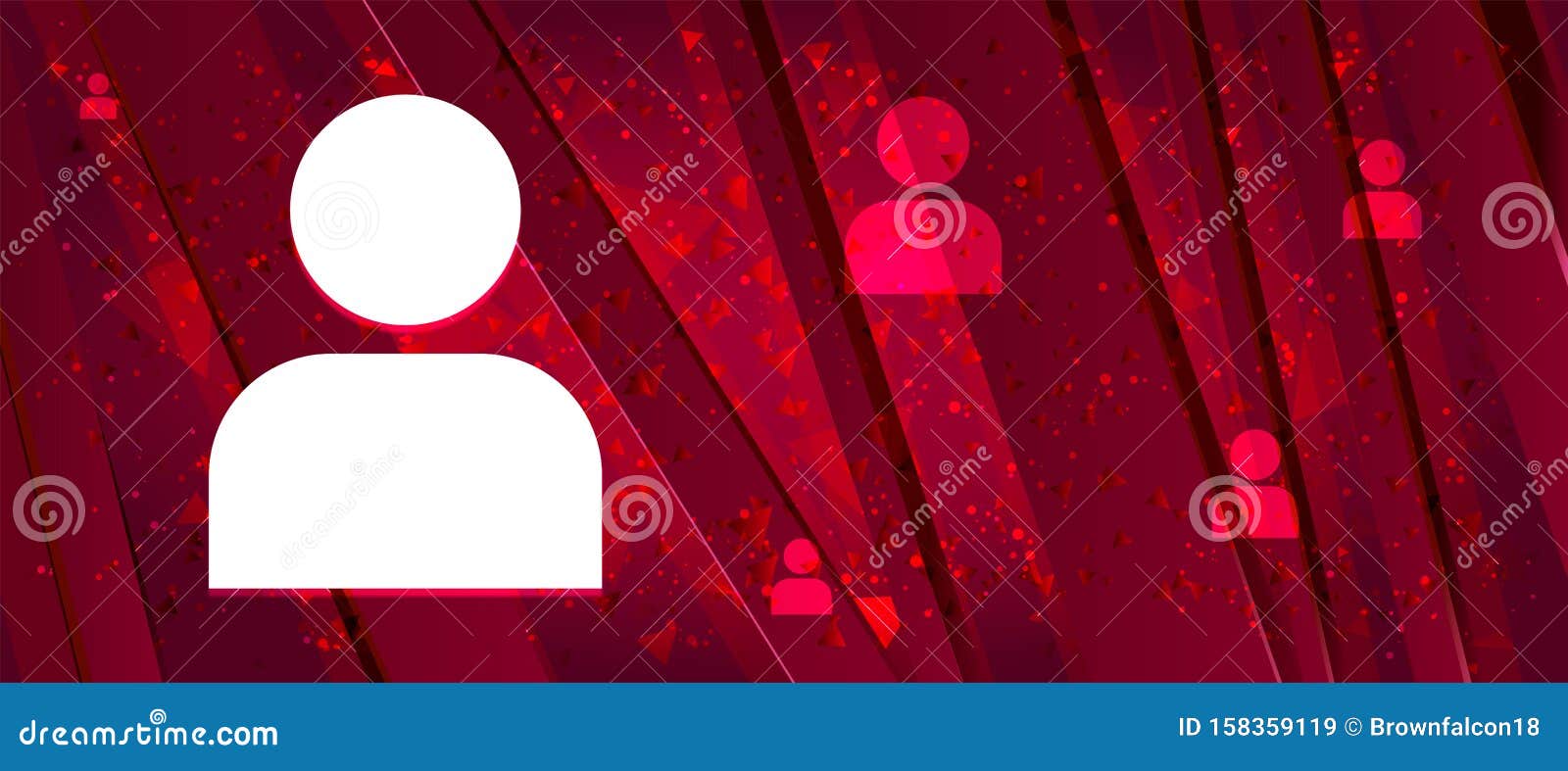 User Profile Icon Abstract Design Bright Red Banner Background Stock ...