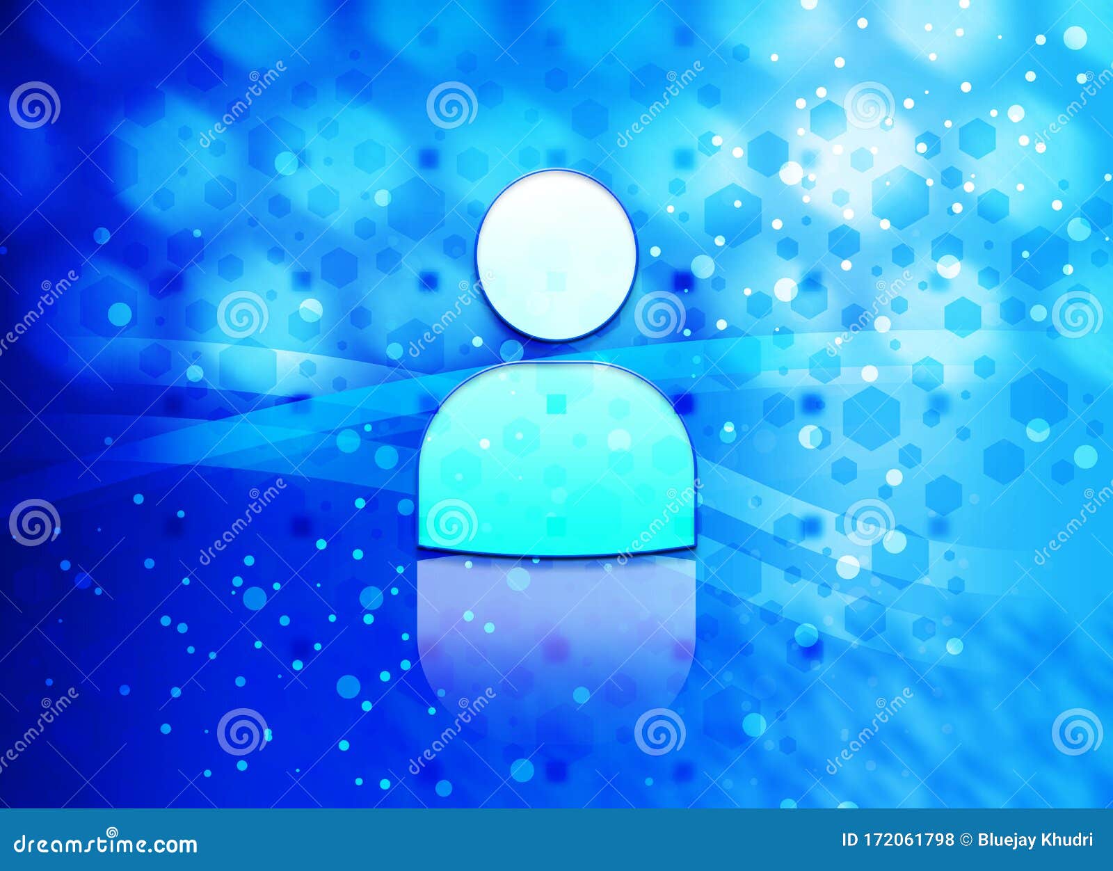 User Profile Icon Abstract Light Cyan Blue Hexagon Pattern Background ...