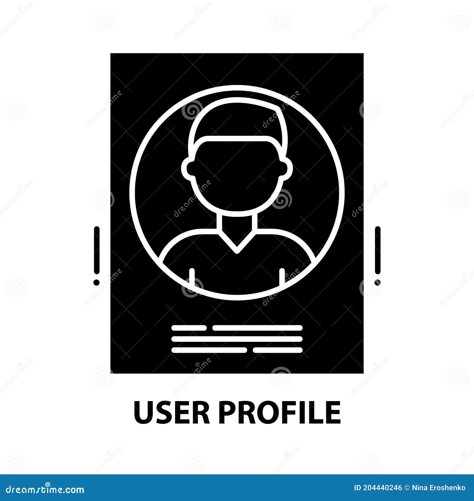User Profile Icon, Black Vector Sign with Editable Strokes, Concept ...