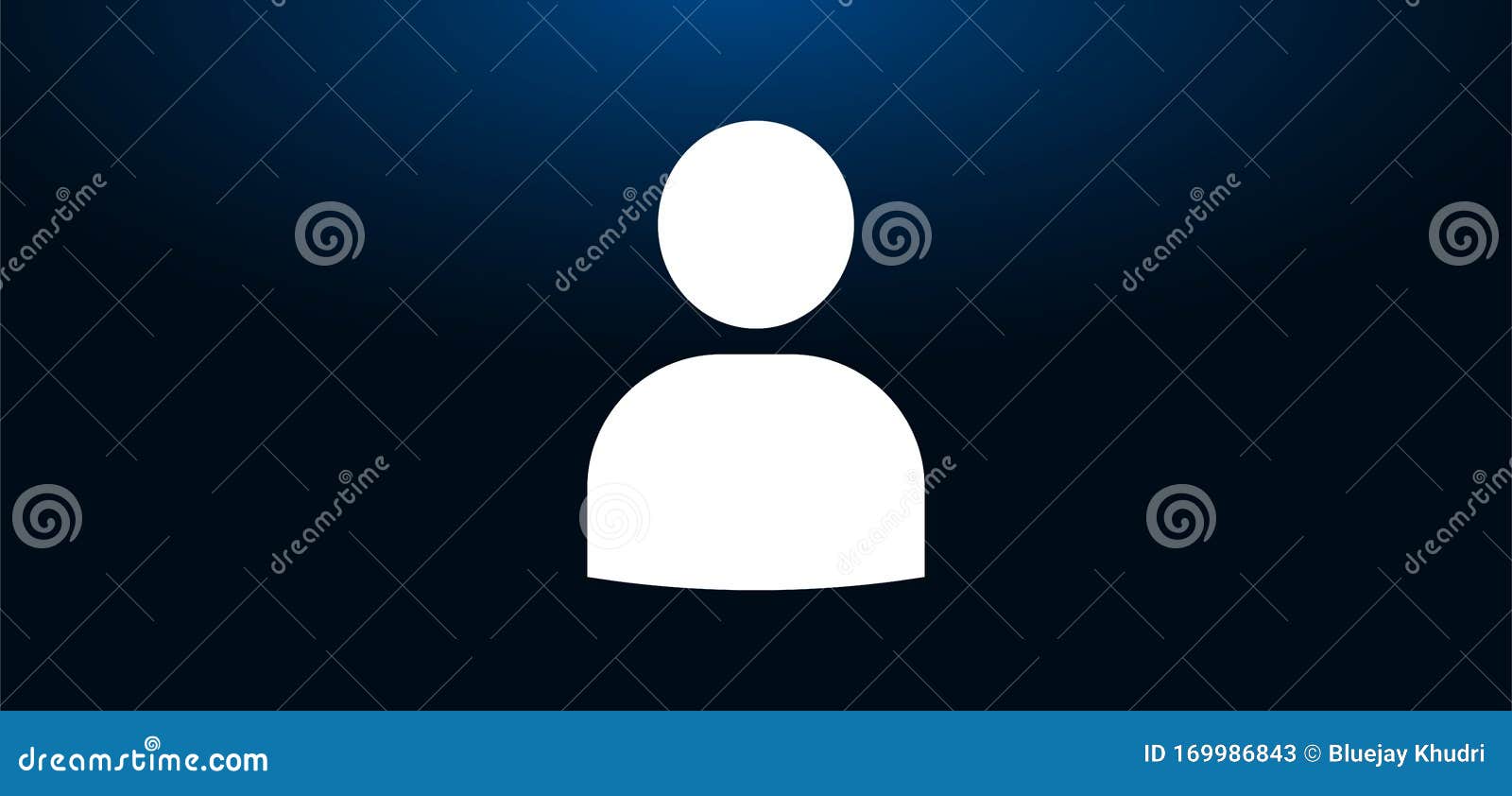 User Profile Icon Crystal Blue Banner Background Stock Illustration ...