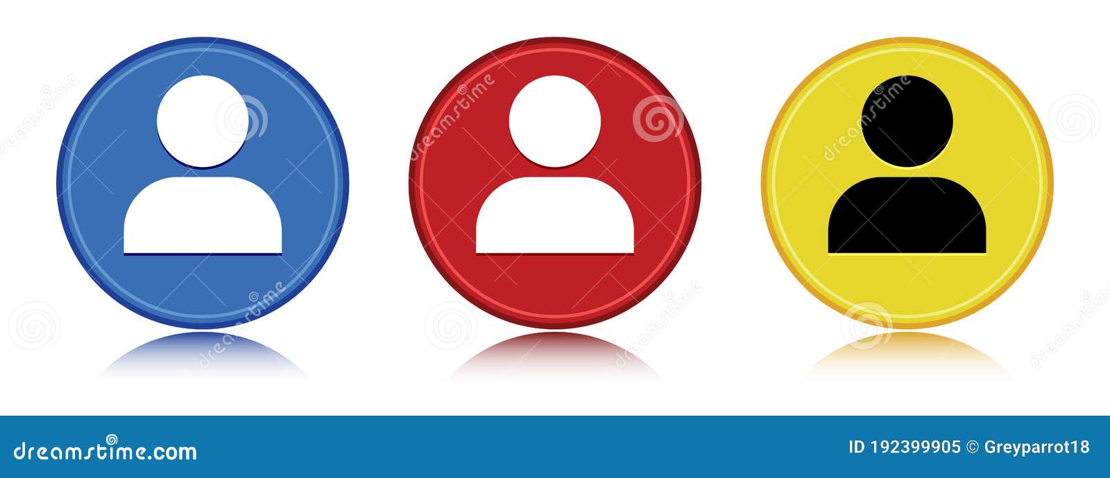 User Profile Icon Flat Round Button Set Illustration Stock Vector ...