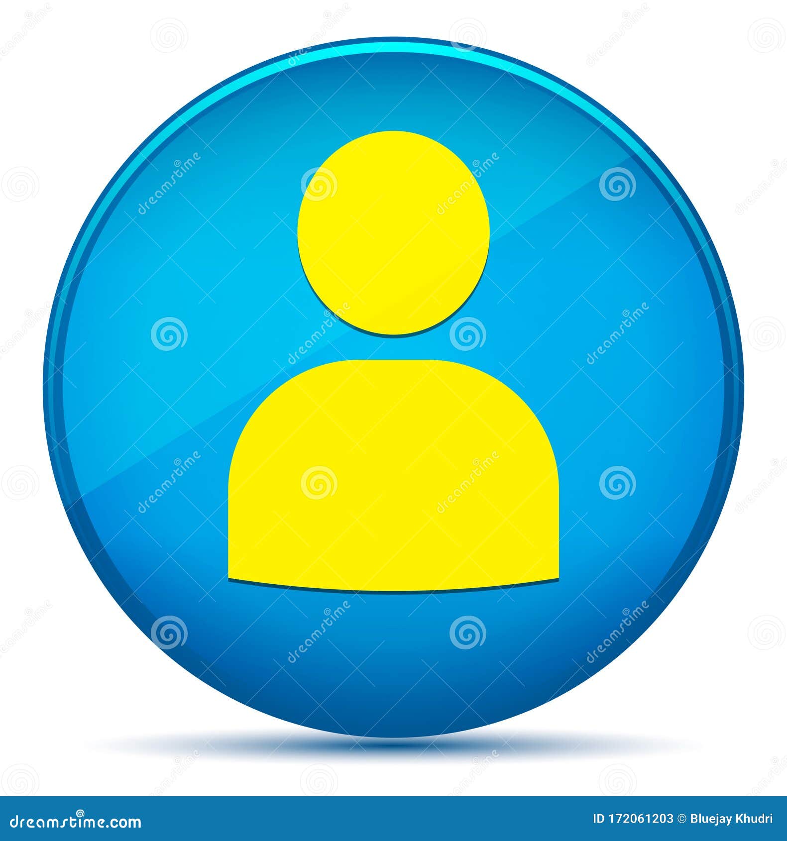 User Profile Icon Modern Flat Cyan Blue Round Button Stock Illustration ...