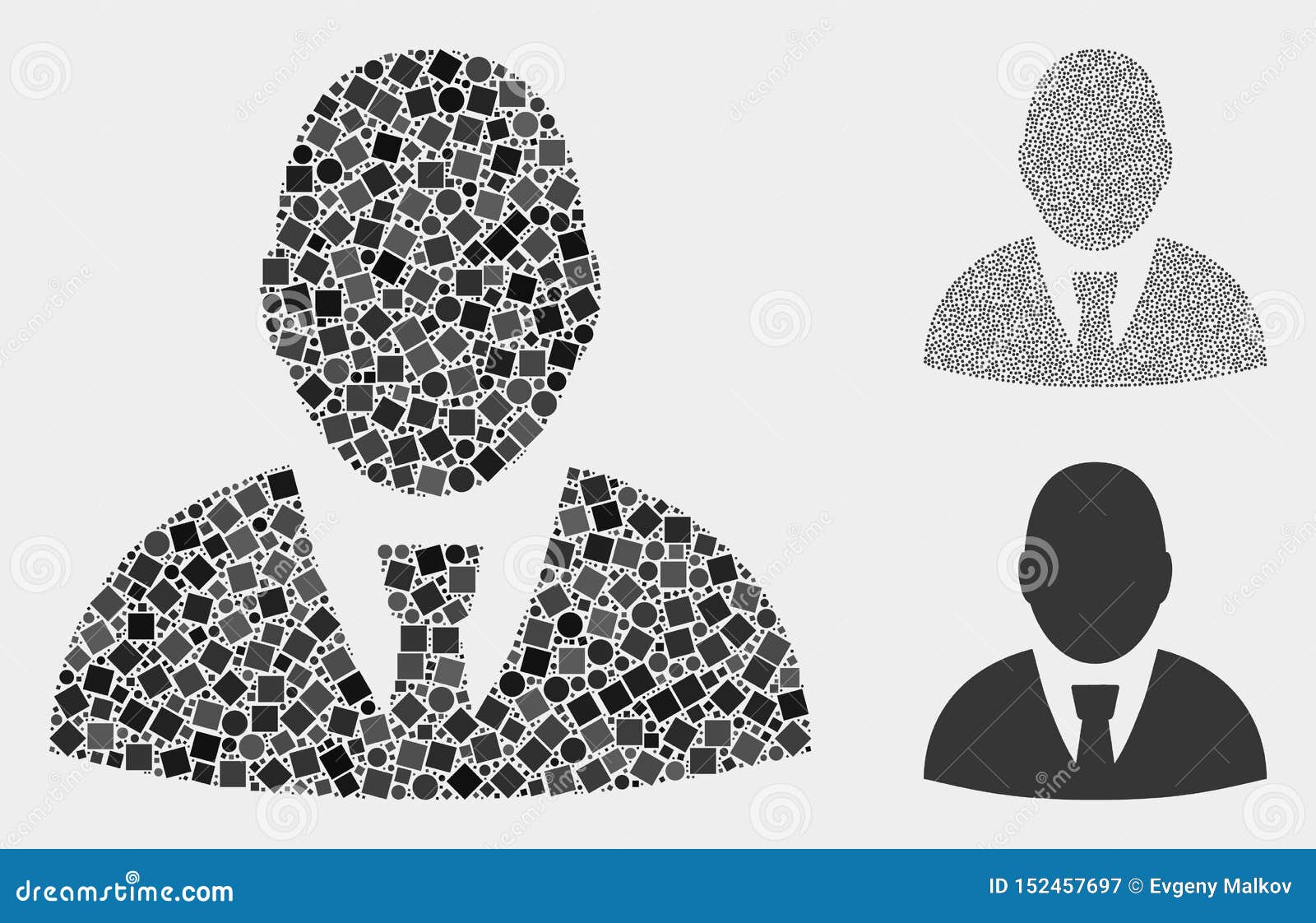 User Profile Icon Mosaics of Squares and Circles Stock Vector ...