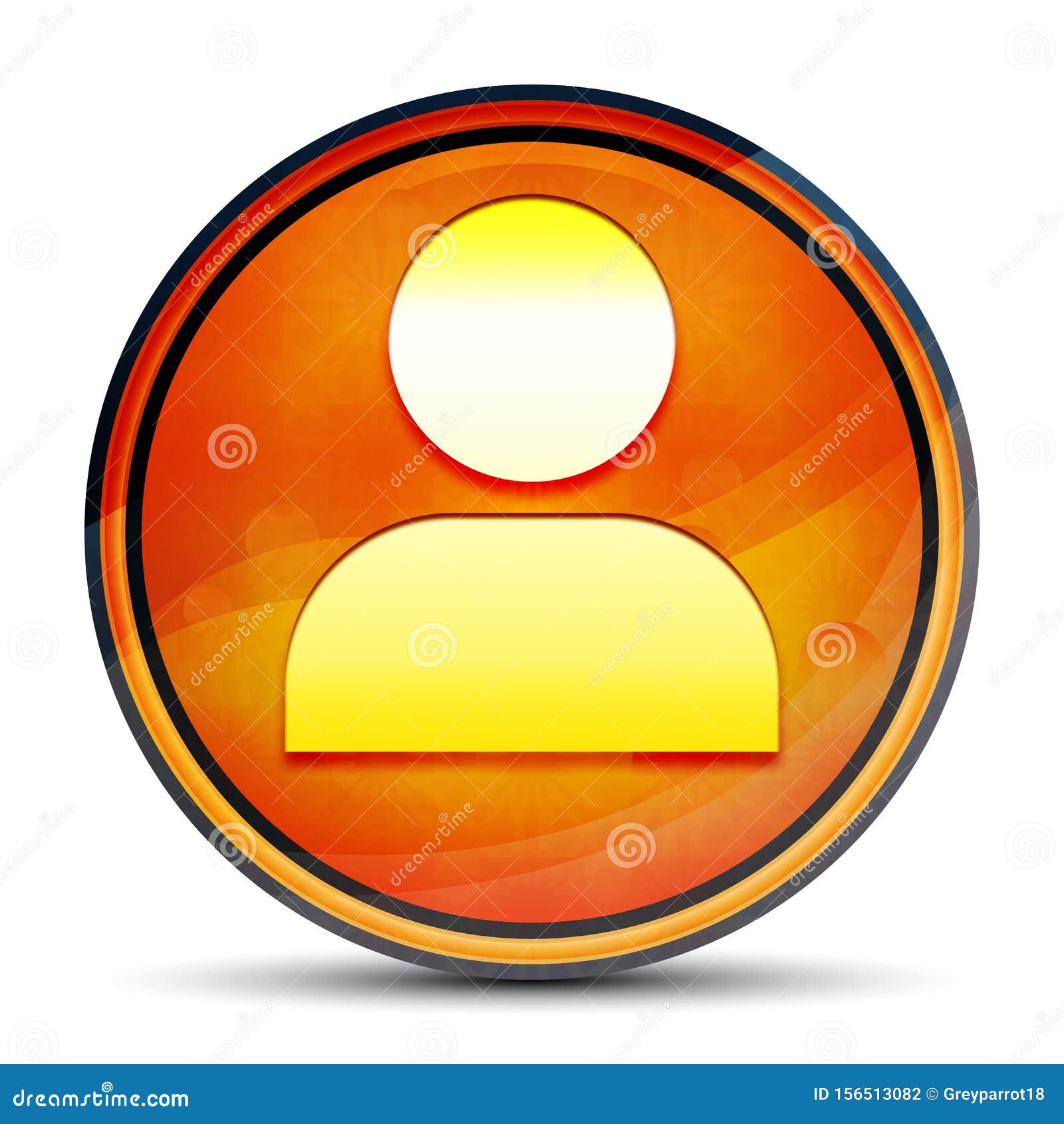 User Profile Icon Shiny Bright Orange Round Button Illustration Stock ...