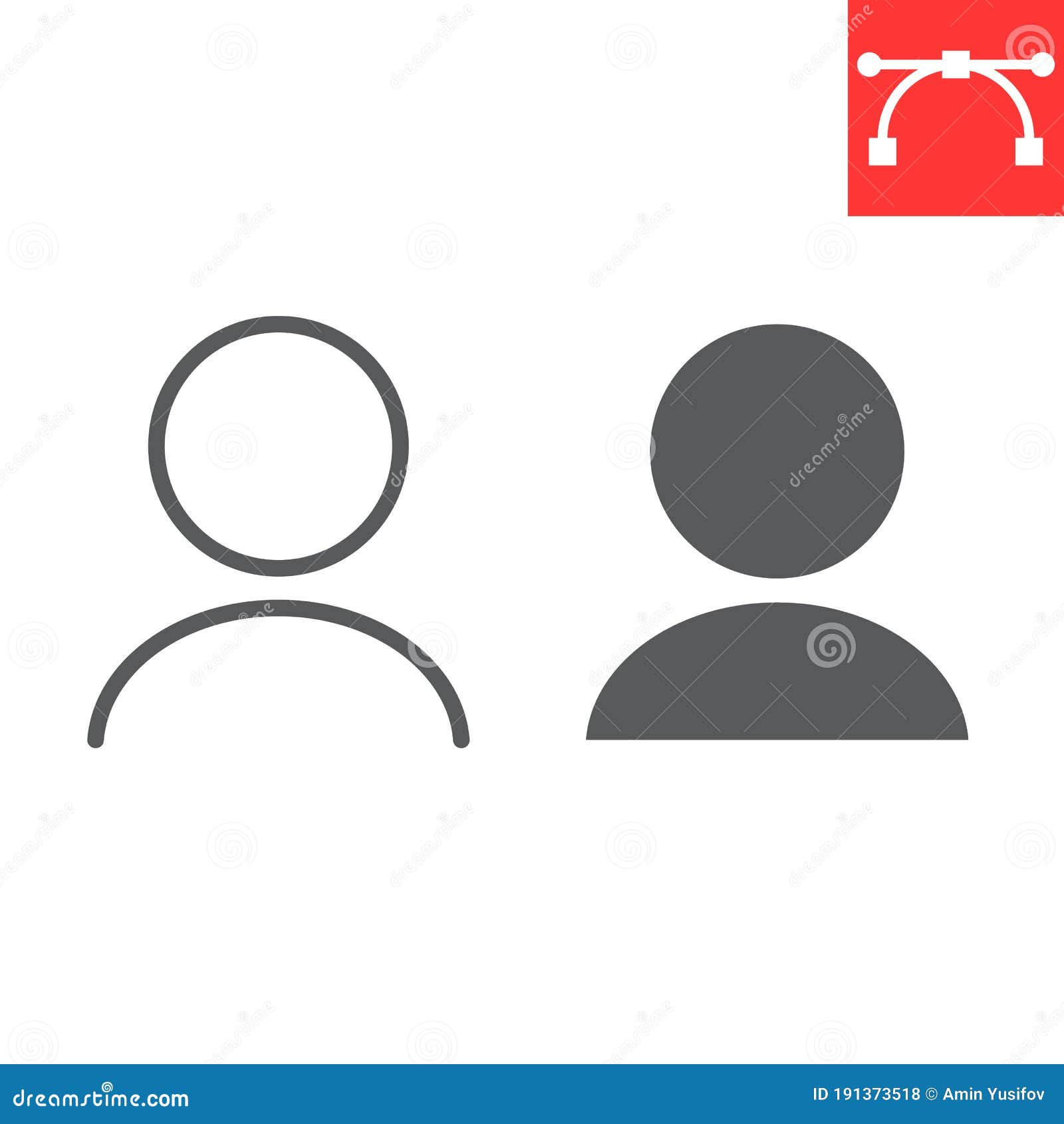 User Profile Line and Glyph Icon, Ui and Button, Account Sign Vector ...