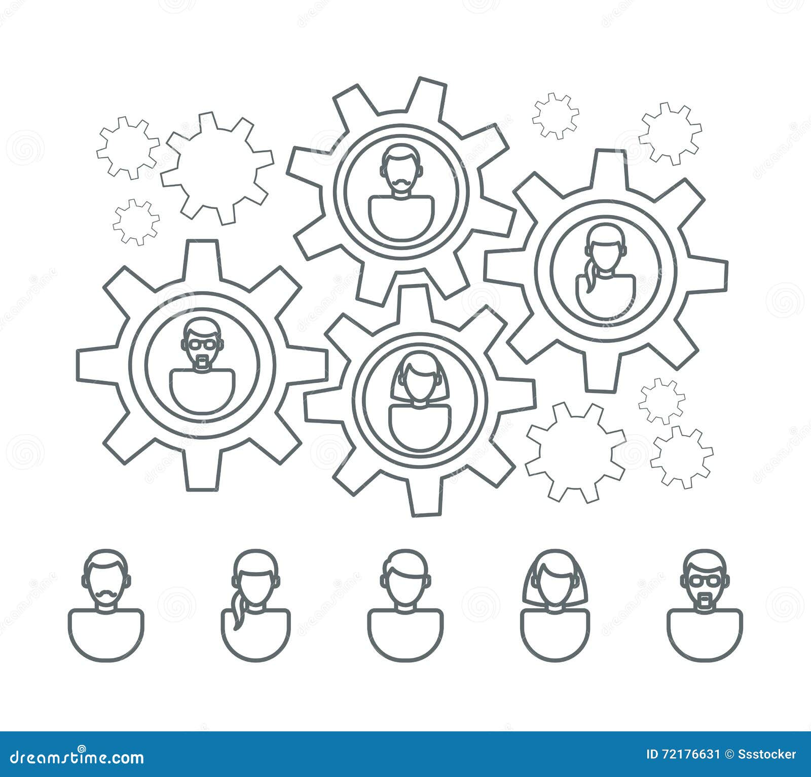 User profile line icons stock vector. Illustration of business - 72176631