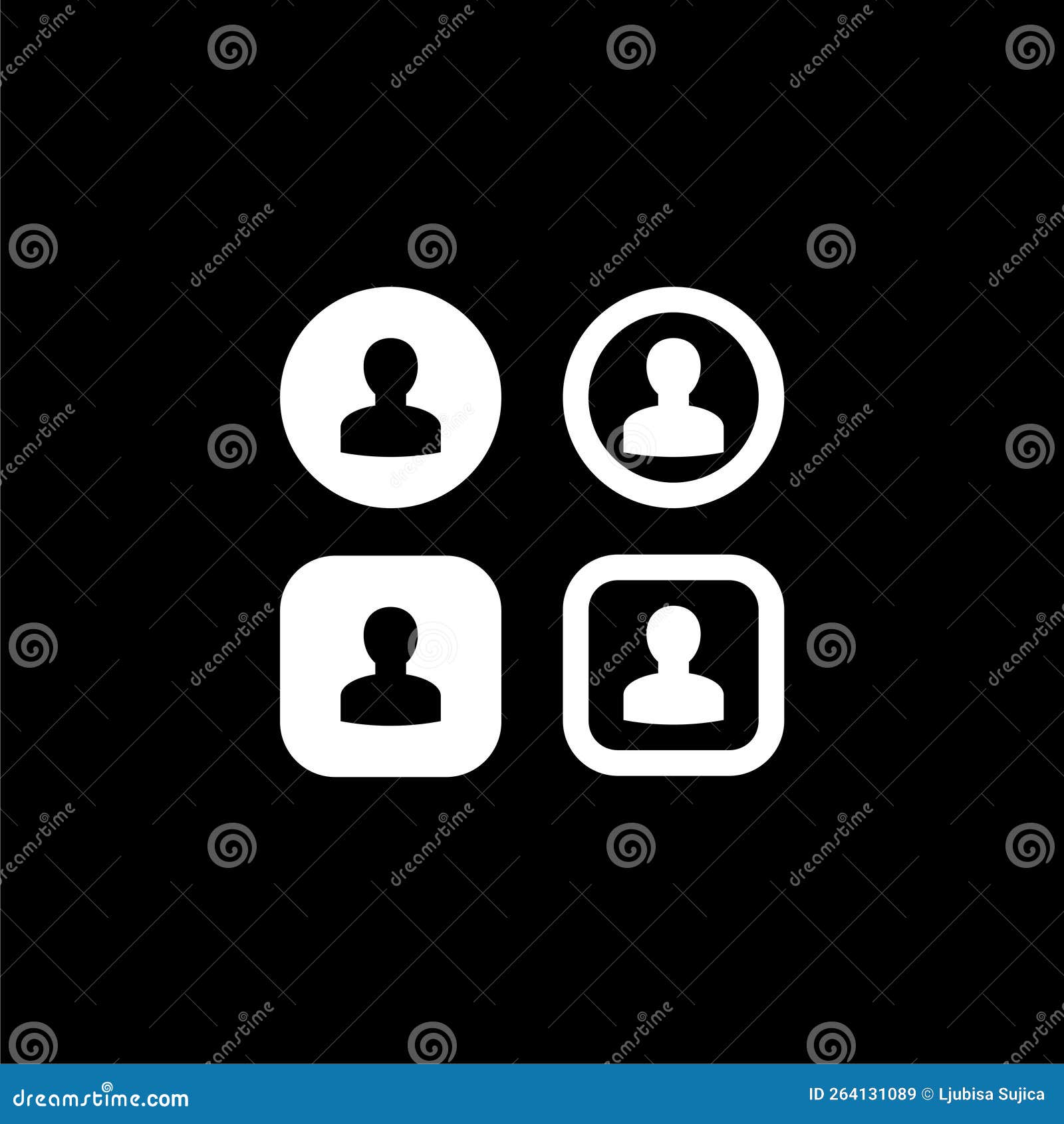User Profile Login or Access Authentication Icon Isolated on Dark ...