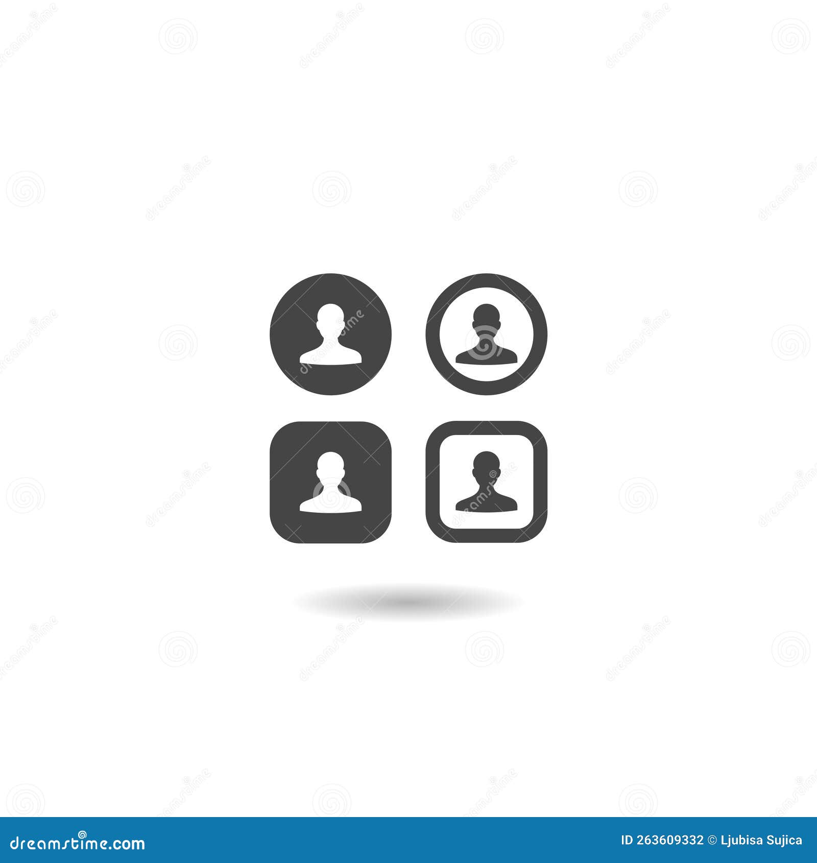User Profile Login or Access Authentication Icon with Shadow Stock ...