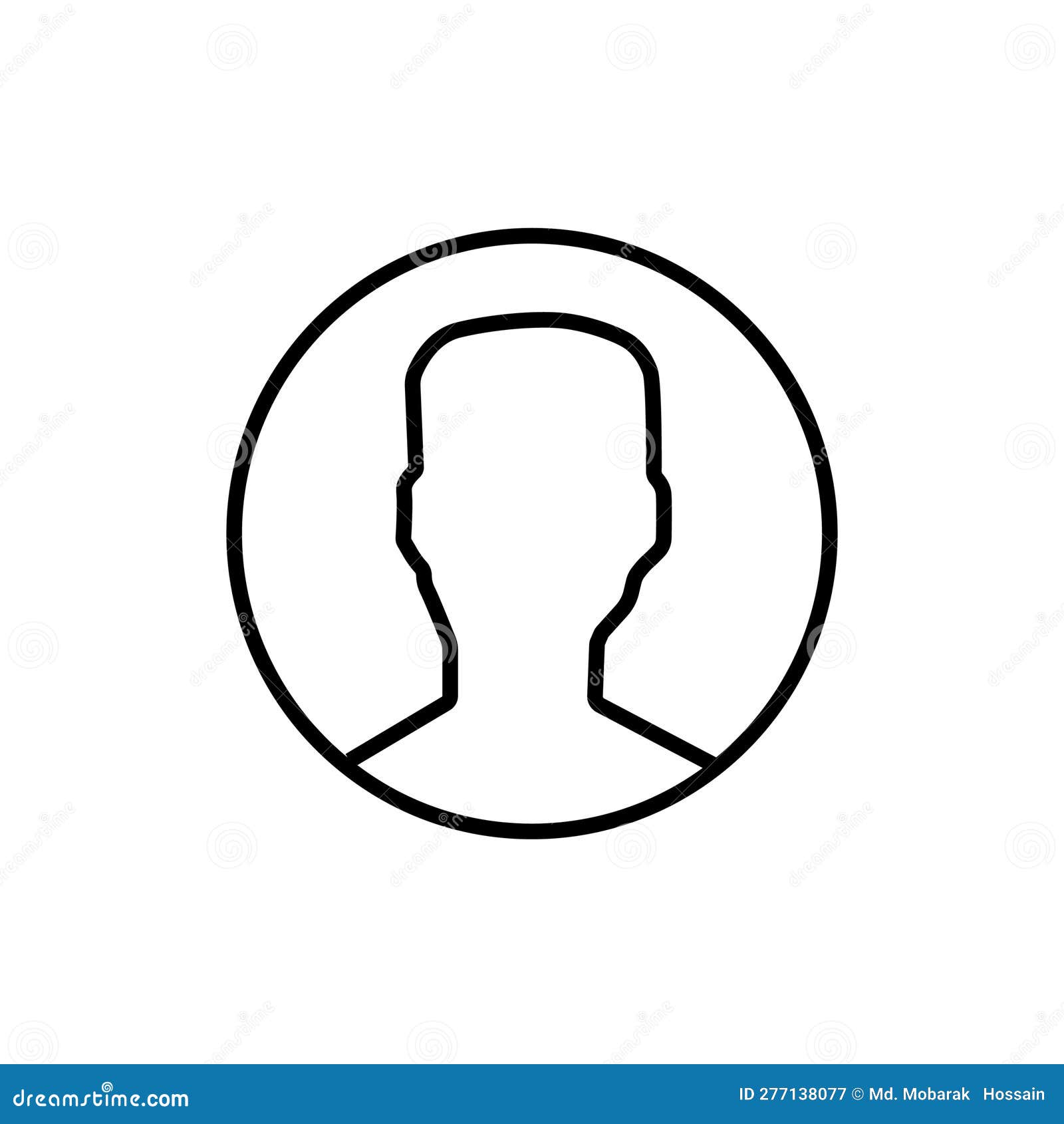 User Profile Login Avatar Vector Icon, Outline Style, Isolated on White ...