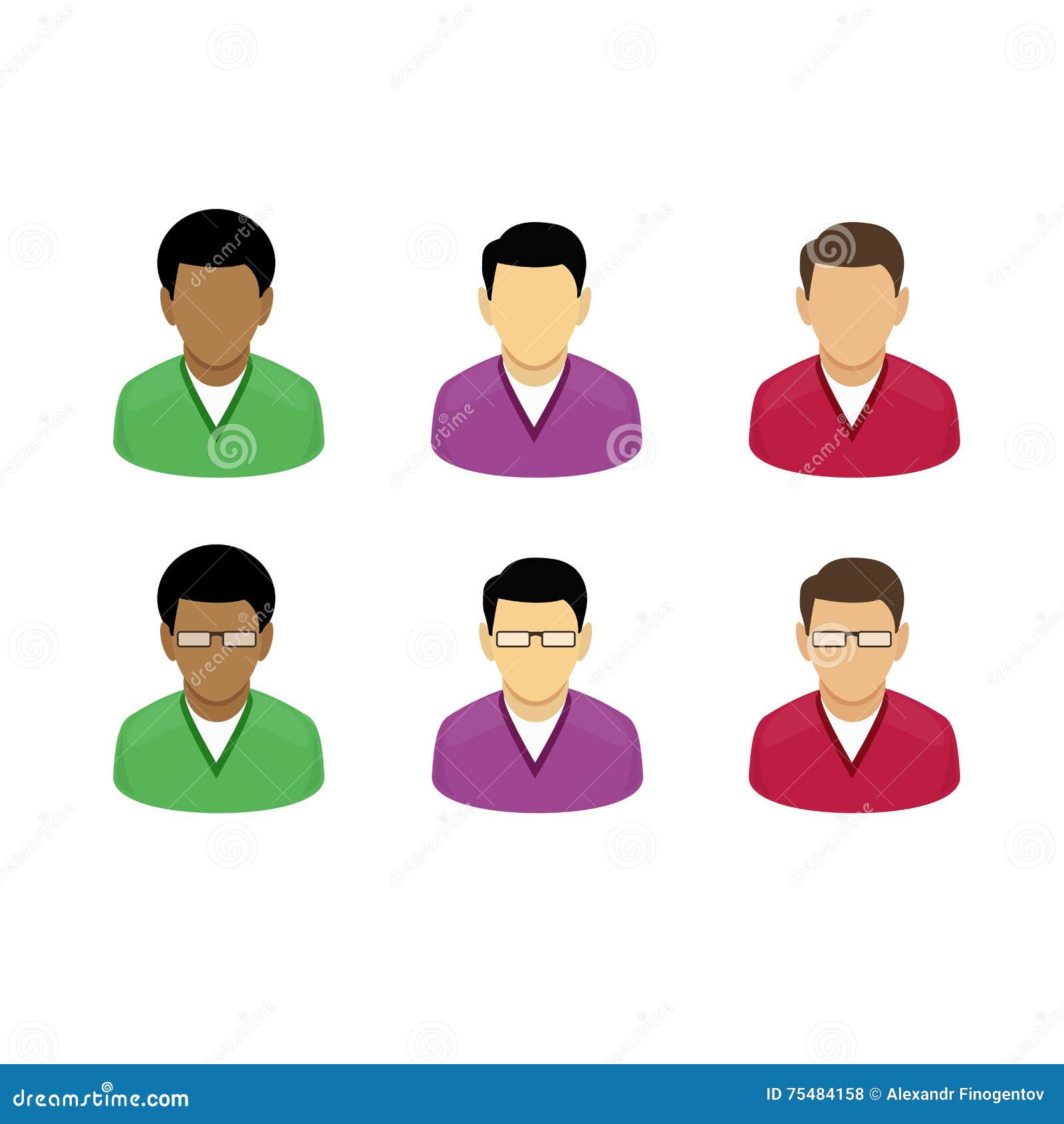 User Profile Picture Icon Vector Set. Flat Style Design. Stock ...