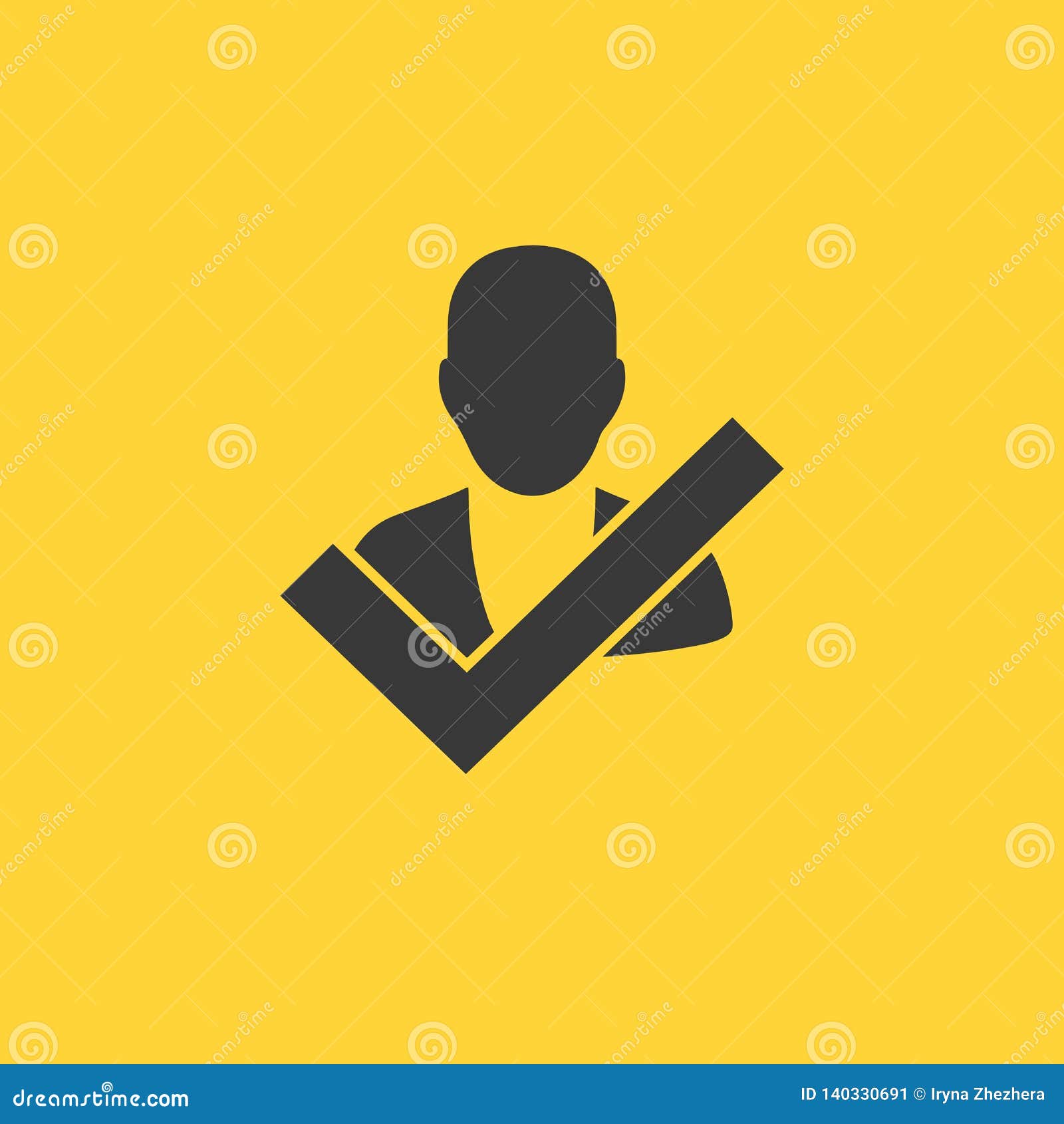 User Profile Sign Web Icon With Check Mark Glyph User Authorized