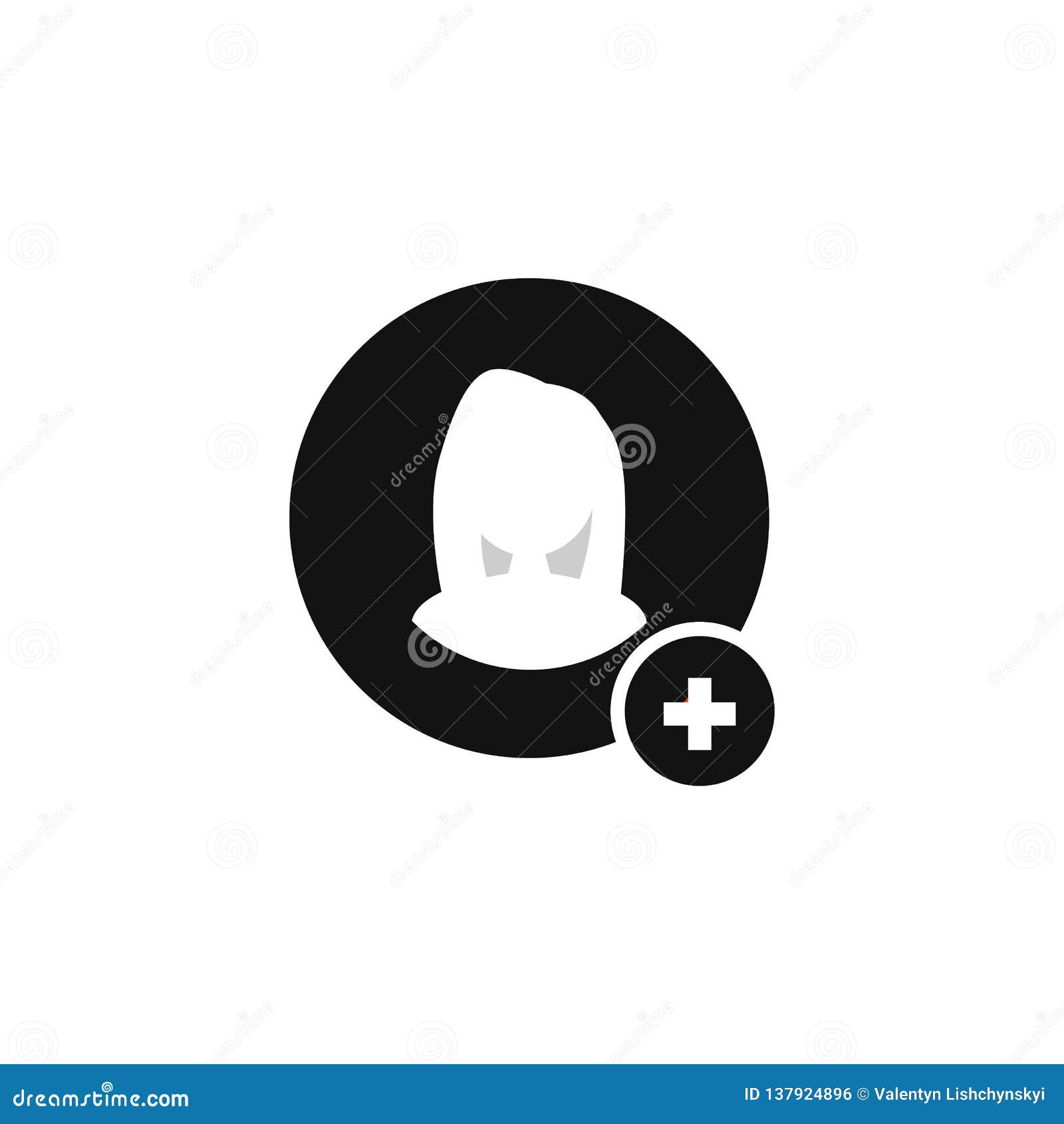 User Profile Sign Web Icon with Plus Glyph. Vector Illustration Design ...
