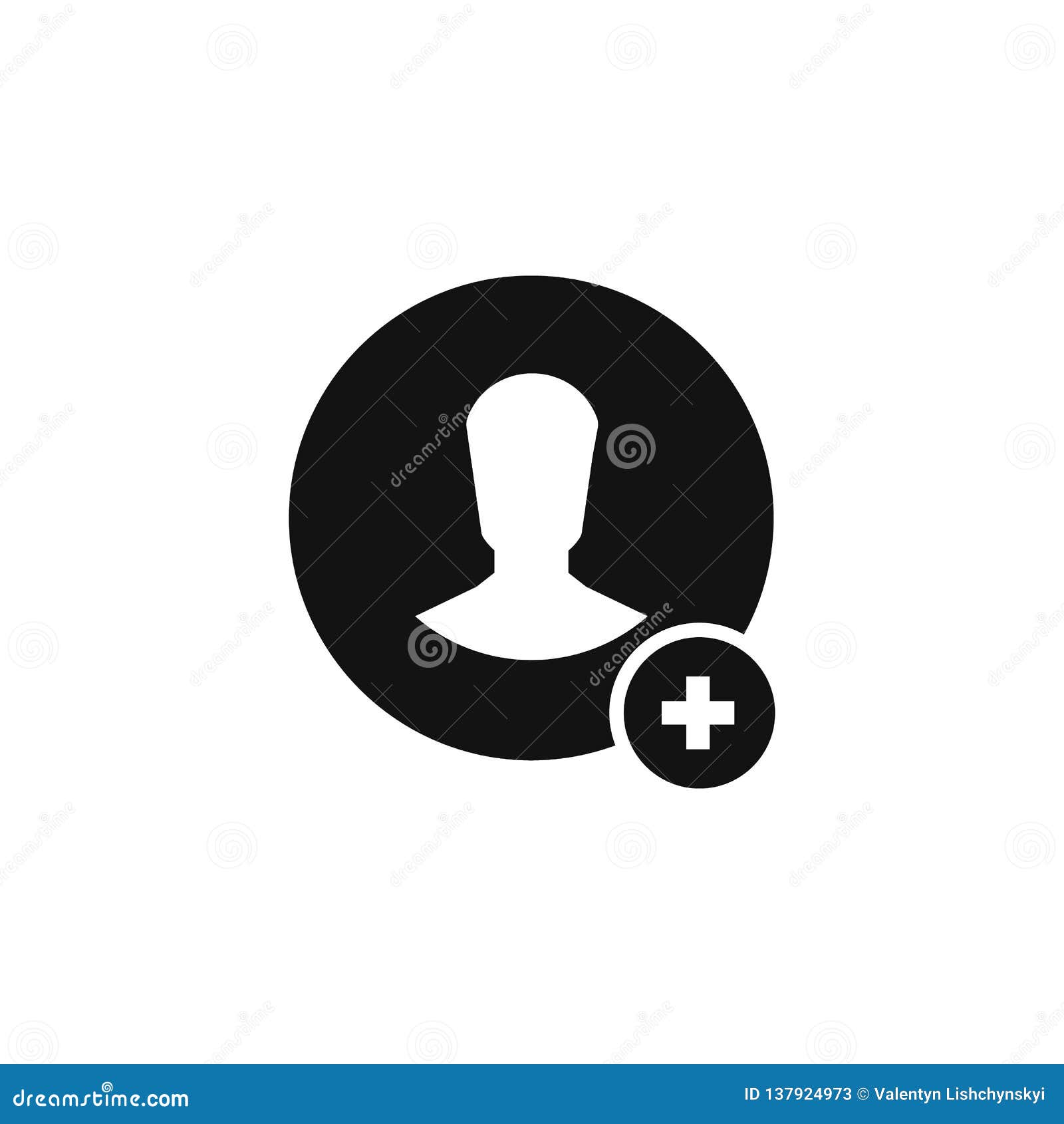 User Profile Sign Web Icon with Plus Glyph. Vector Illustration Design ...