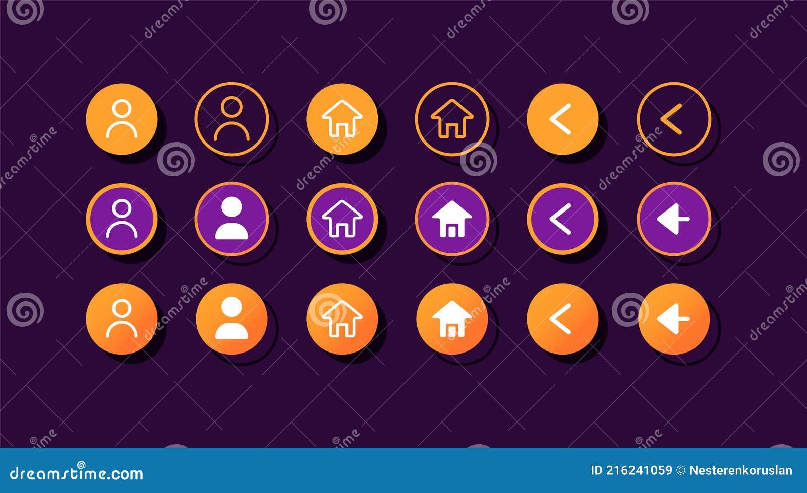 User Profile UI Elements Kit Stock Vector - Illustration of digital ...