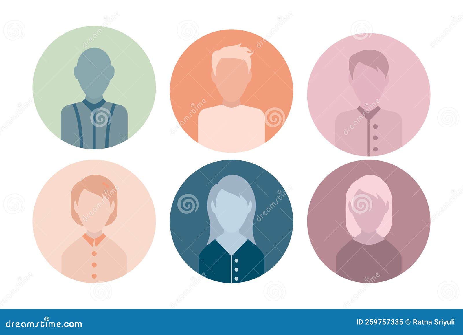 User Profile, UX Vector Persona, Avatar Design Vector Flat Isolated ...