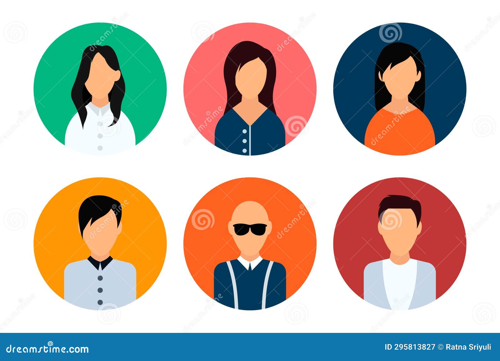 User Profile, UX Vector Persona, Avatar Design Vector Flat Isolated ...