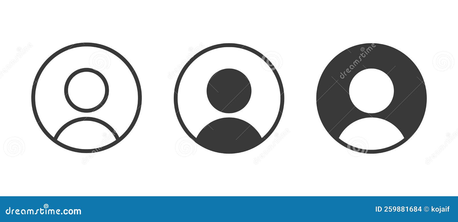 User Profile Vector Icons Set. Avatar, Login, Account Circle Symbol ...