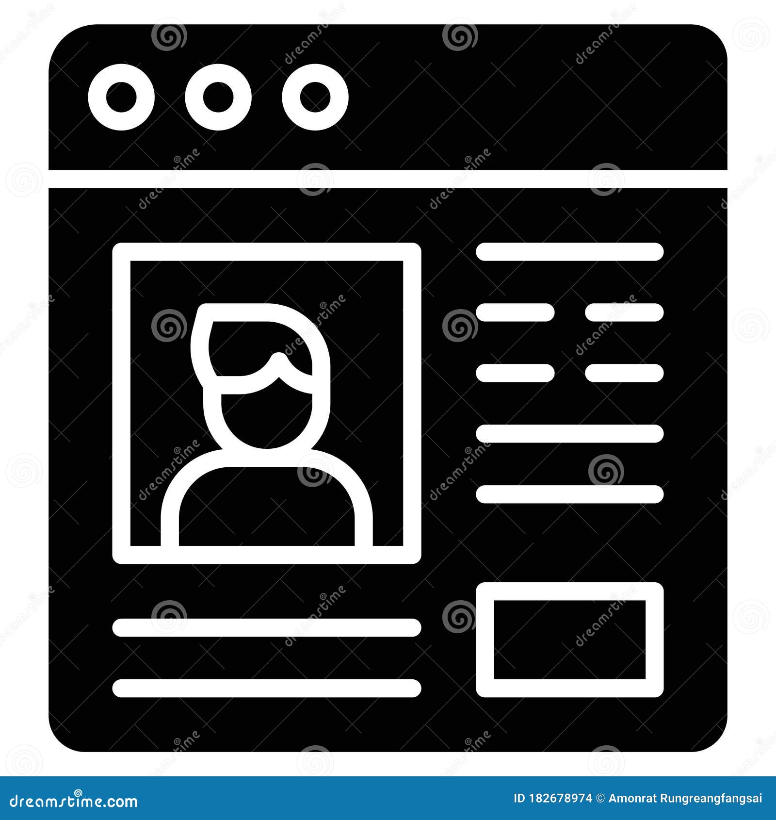 User Profile or Window Interface Vector Icon Stock Vector ...