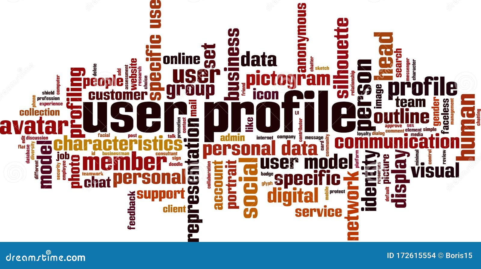 User profile word cloud stock vector. Illustration of specific - 172615554