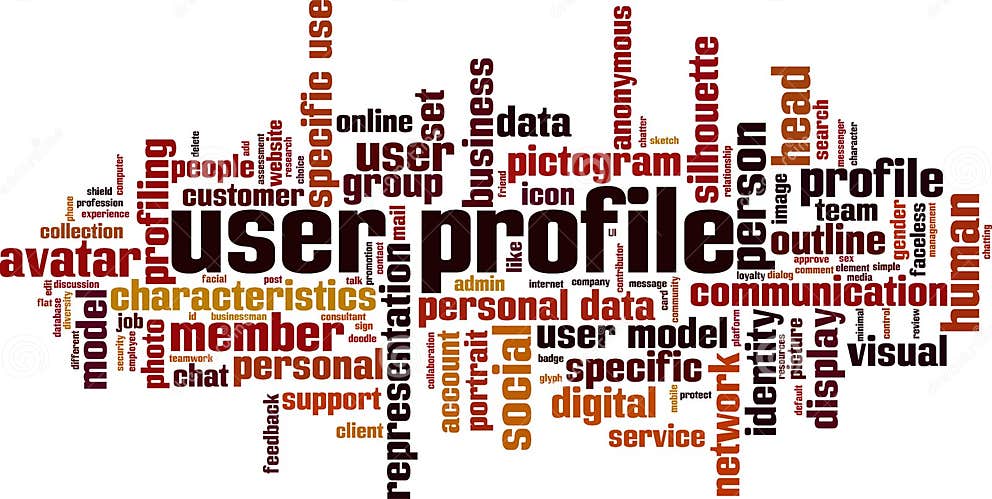 User profile word cloud stock vector. Illustration of specific - 172615554