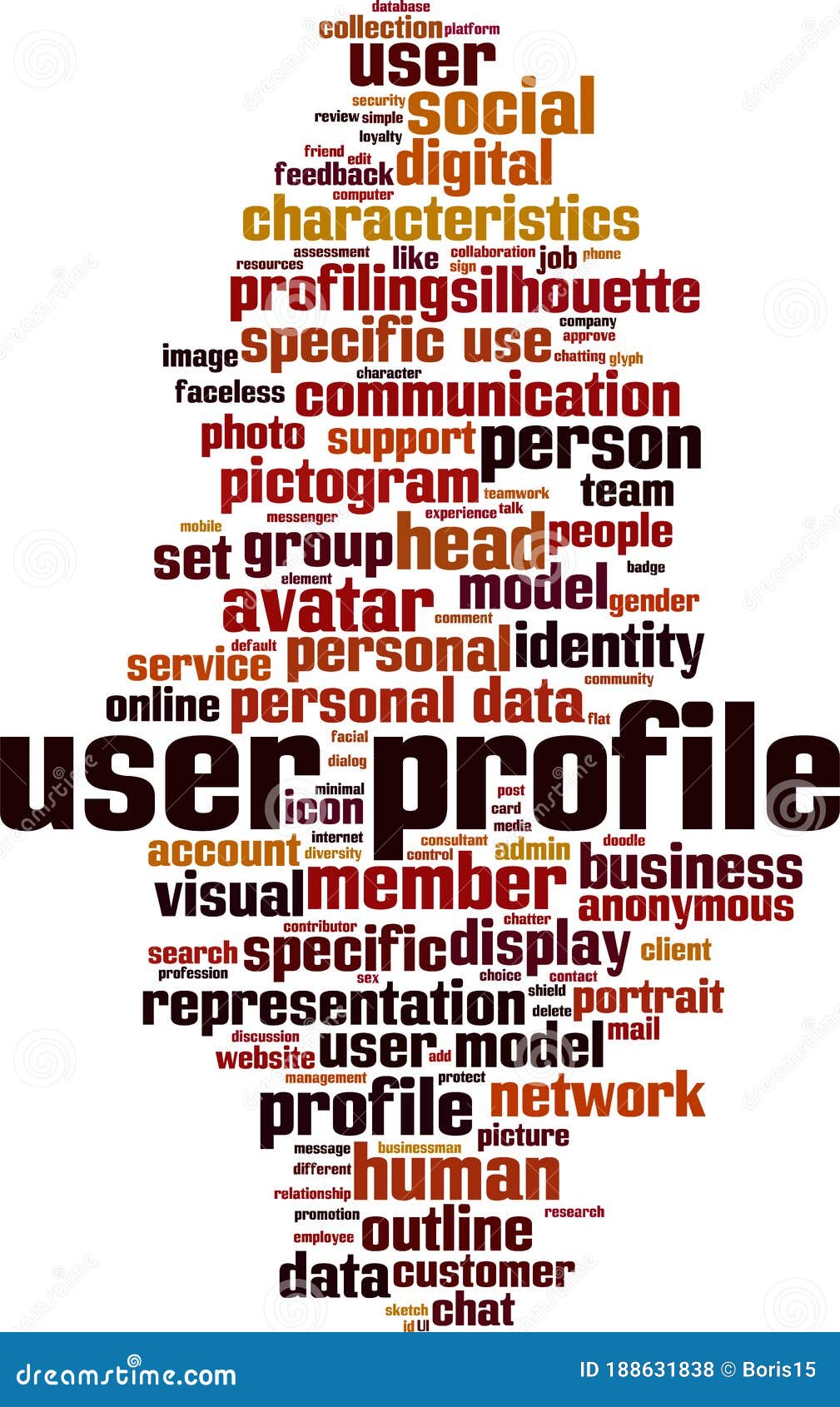 User profile word cloud stock vector. Illustration of communication ...