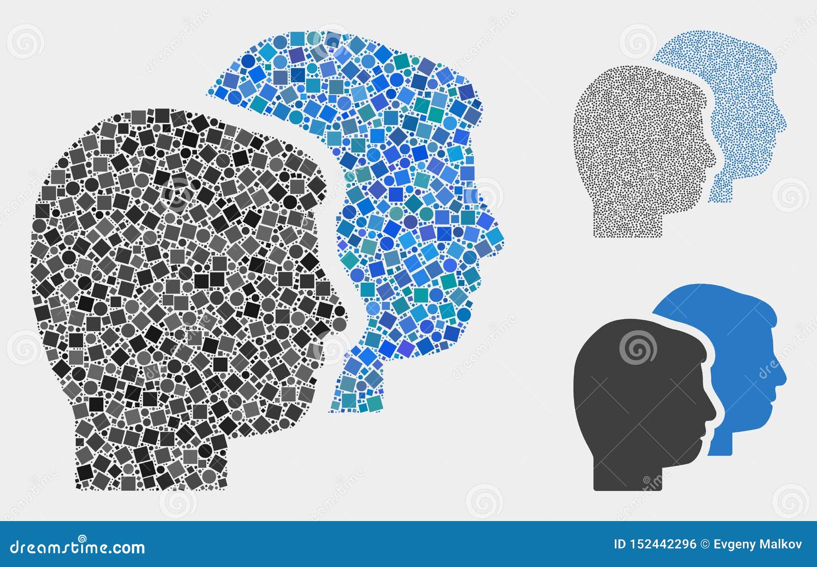 User Profiles Icon Collages of Squares and Circles Stock Vector ...