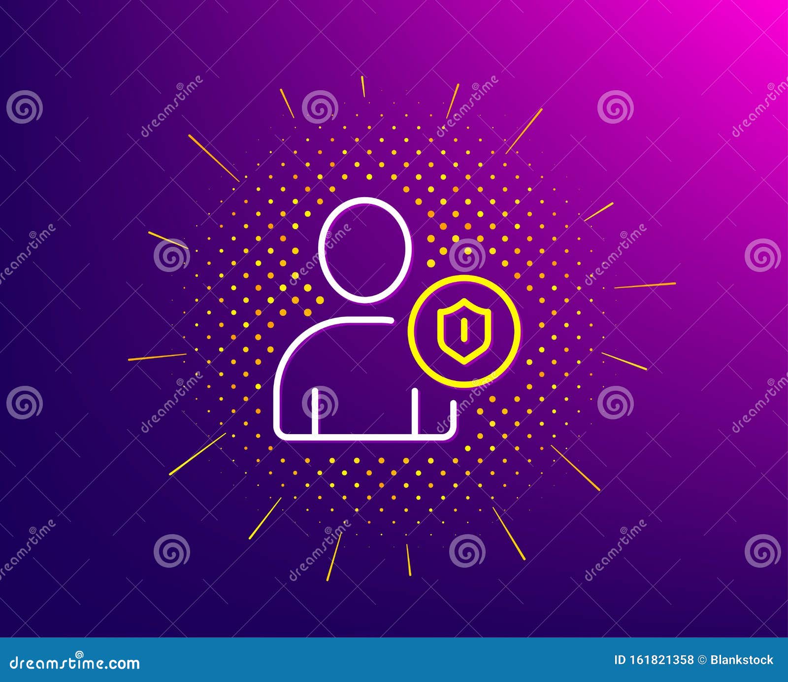 User Protection Line Icon. Profile Avatar Sign. Vector Stock Vector ...