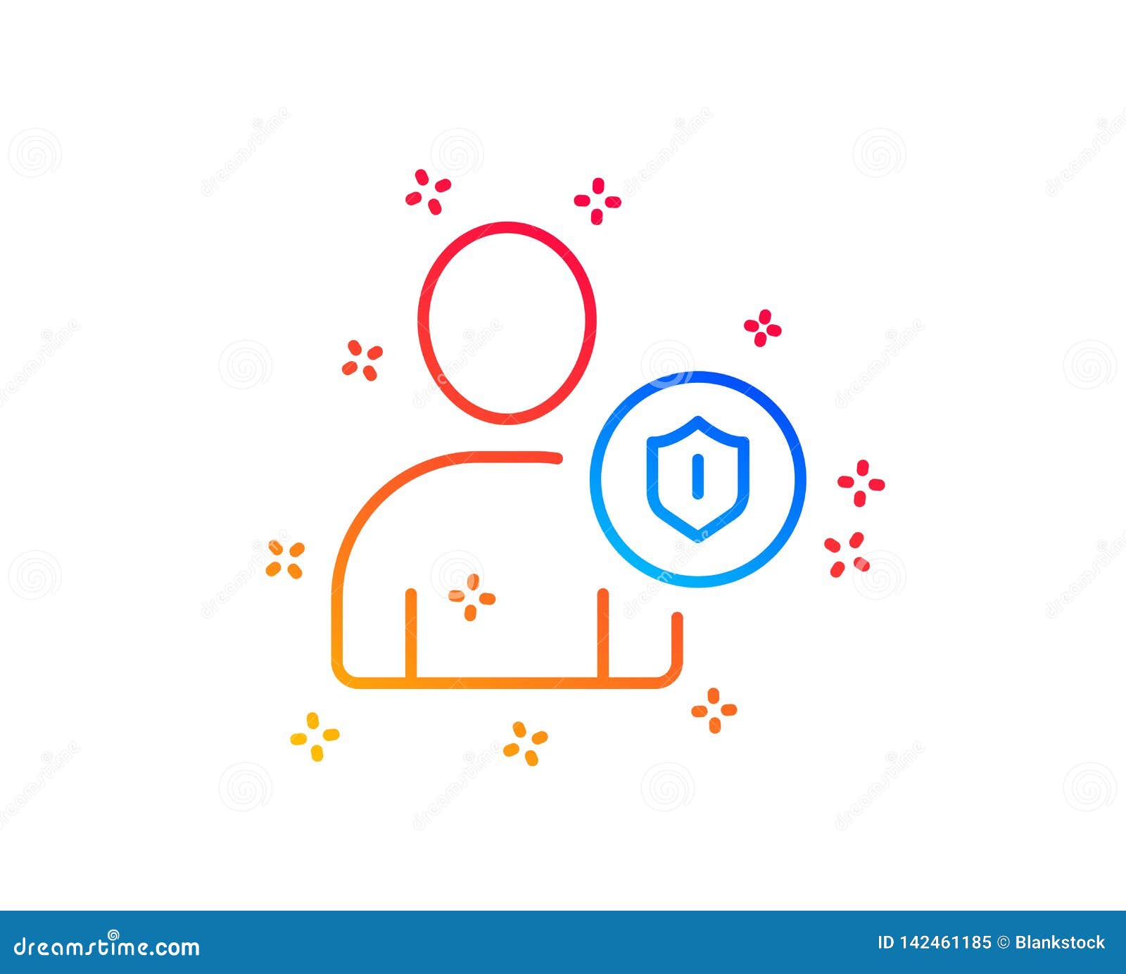 User Protection Line Icon. Profile Avatar Sign. Vector Stock Vector ...