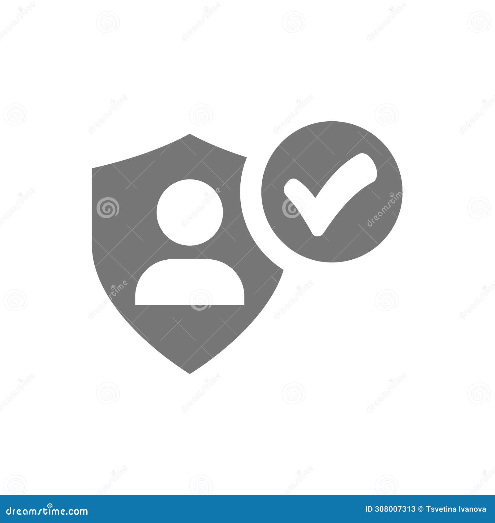 User Protection Profile with Shield and Checkmark Icon Stock ...