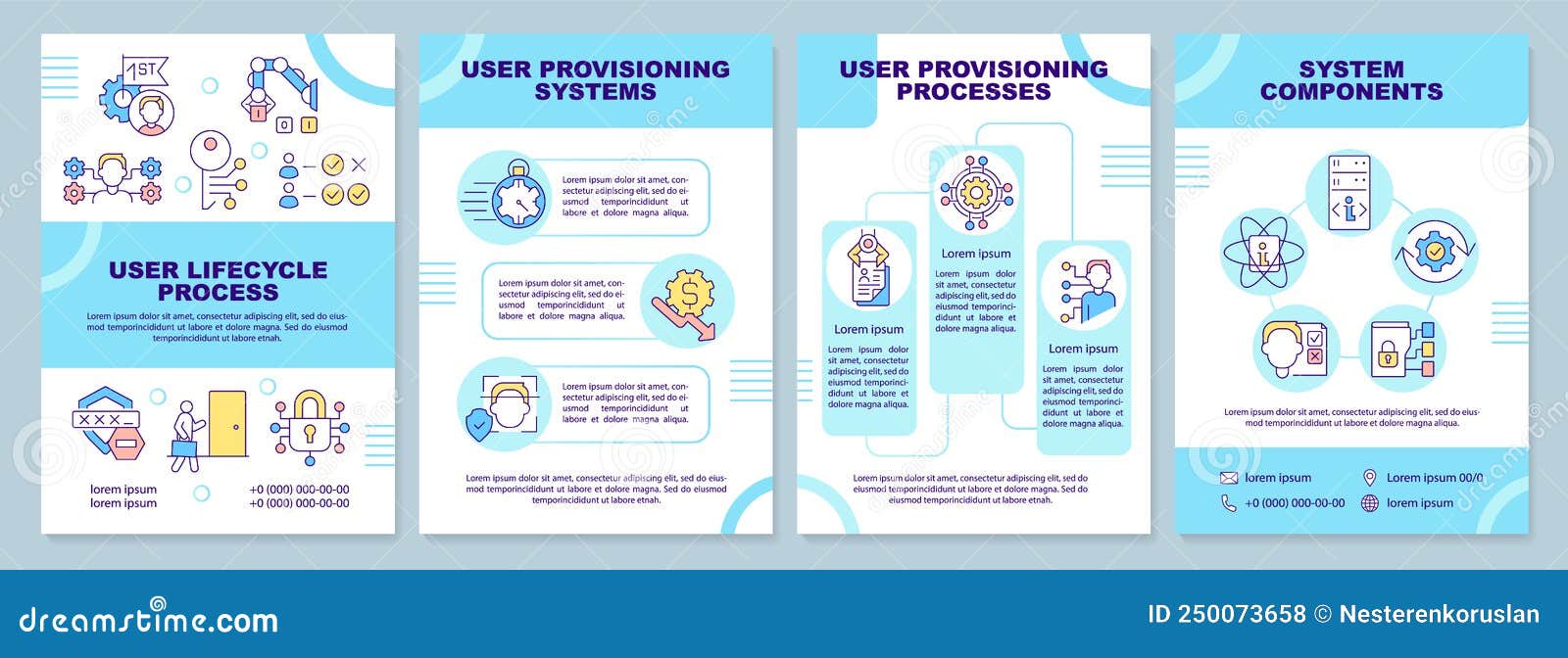 User Provisioning Software Blue Brochure Template Vector Illustration ...
