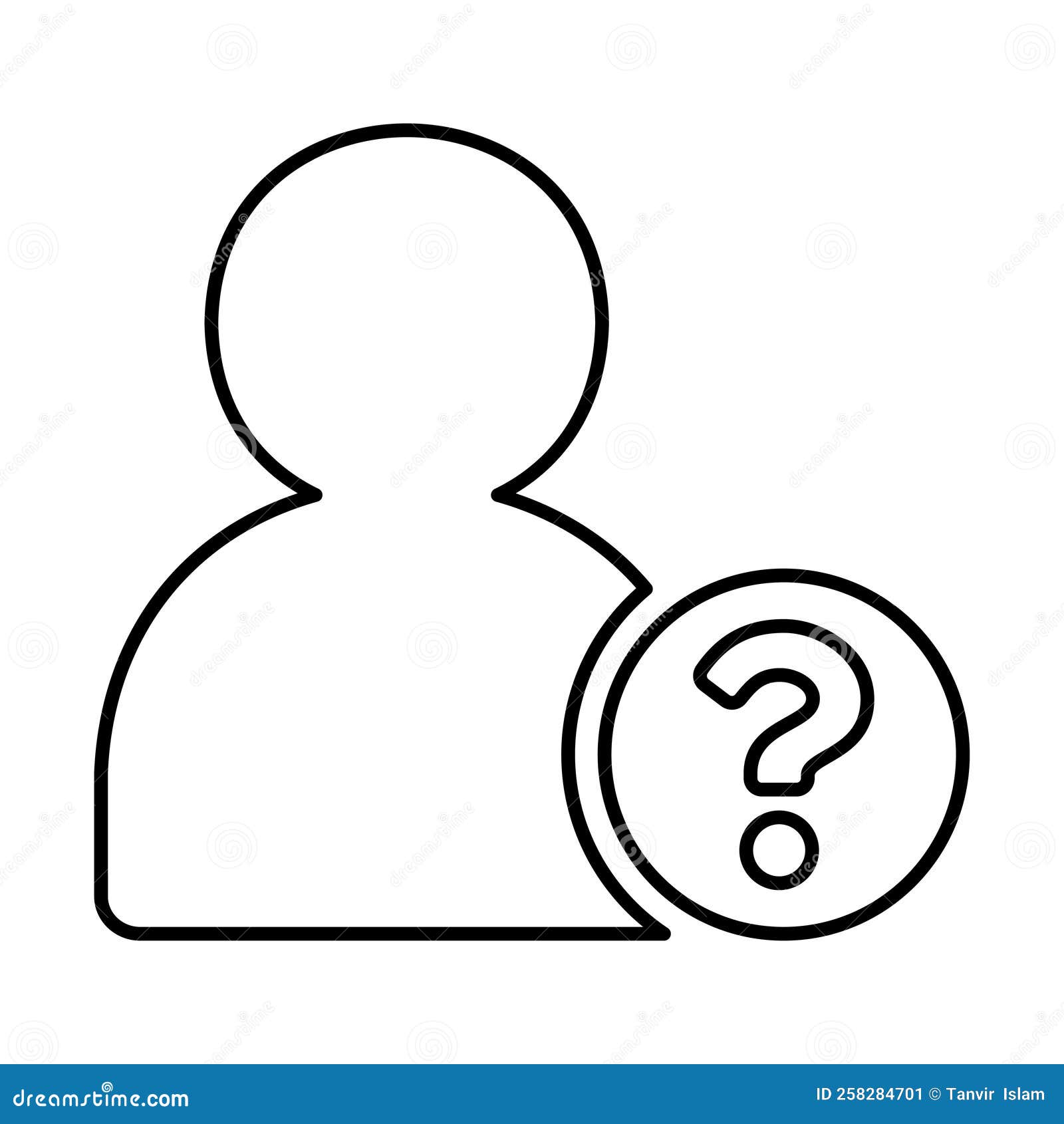 User Question Icon stock vector. Illustration of help - 258284701