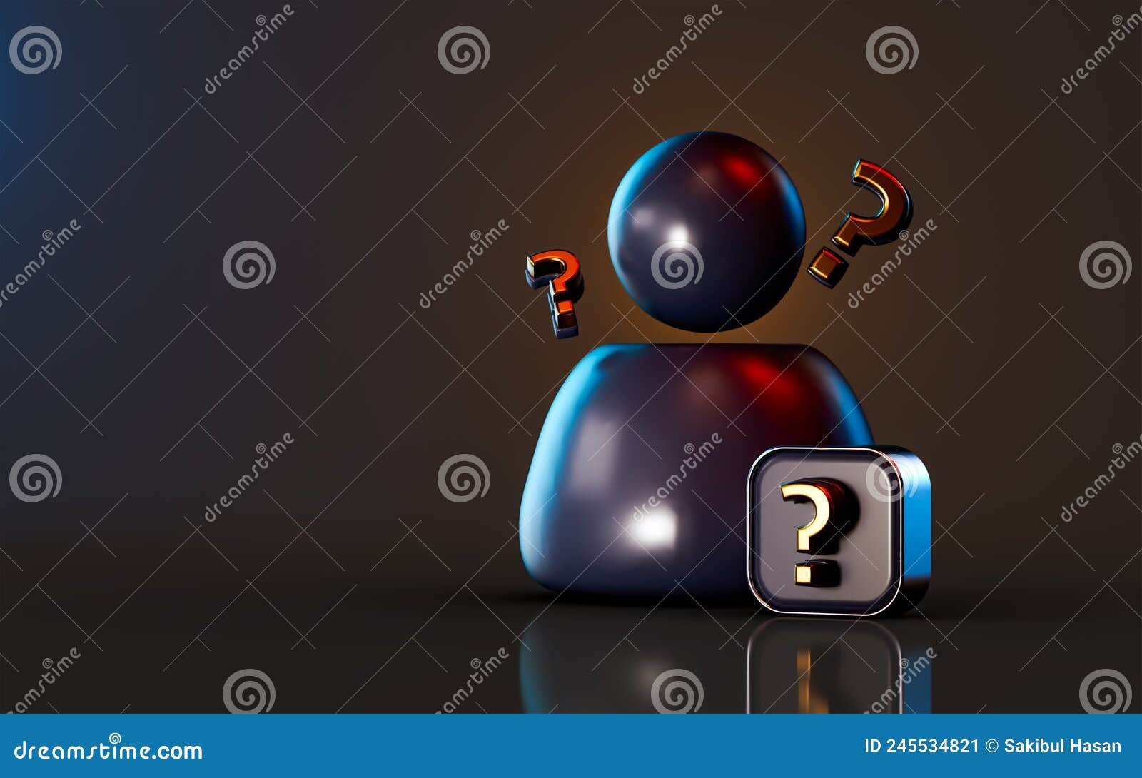 User Question Mark Icon 3d Render Concept On White Background Royalty ...