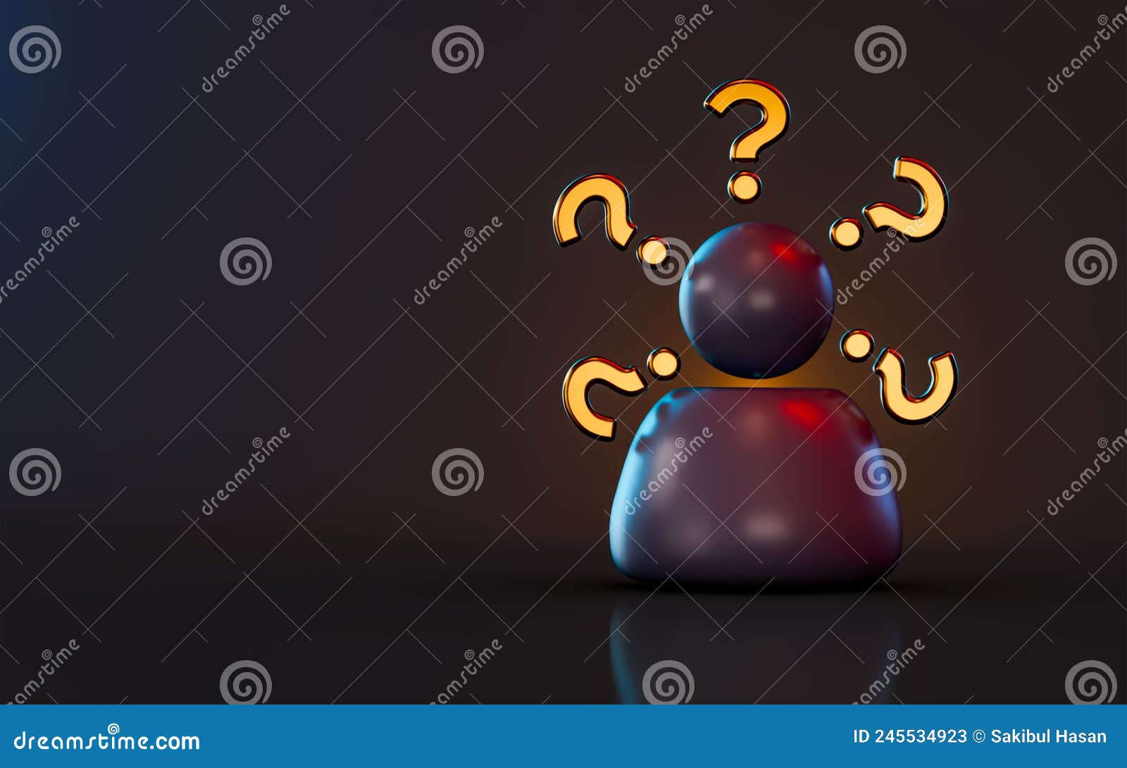 User Question Mark Icon on Dark Background 3d Render Concept Stock ...